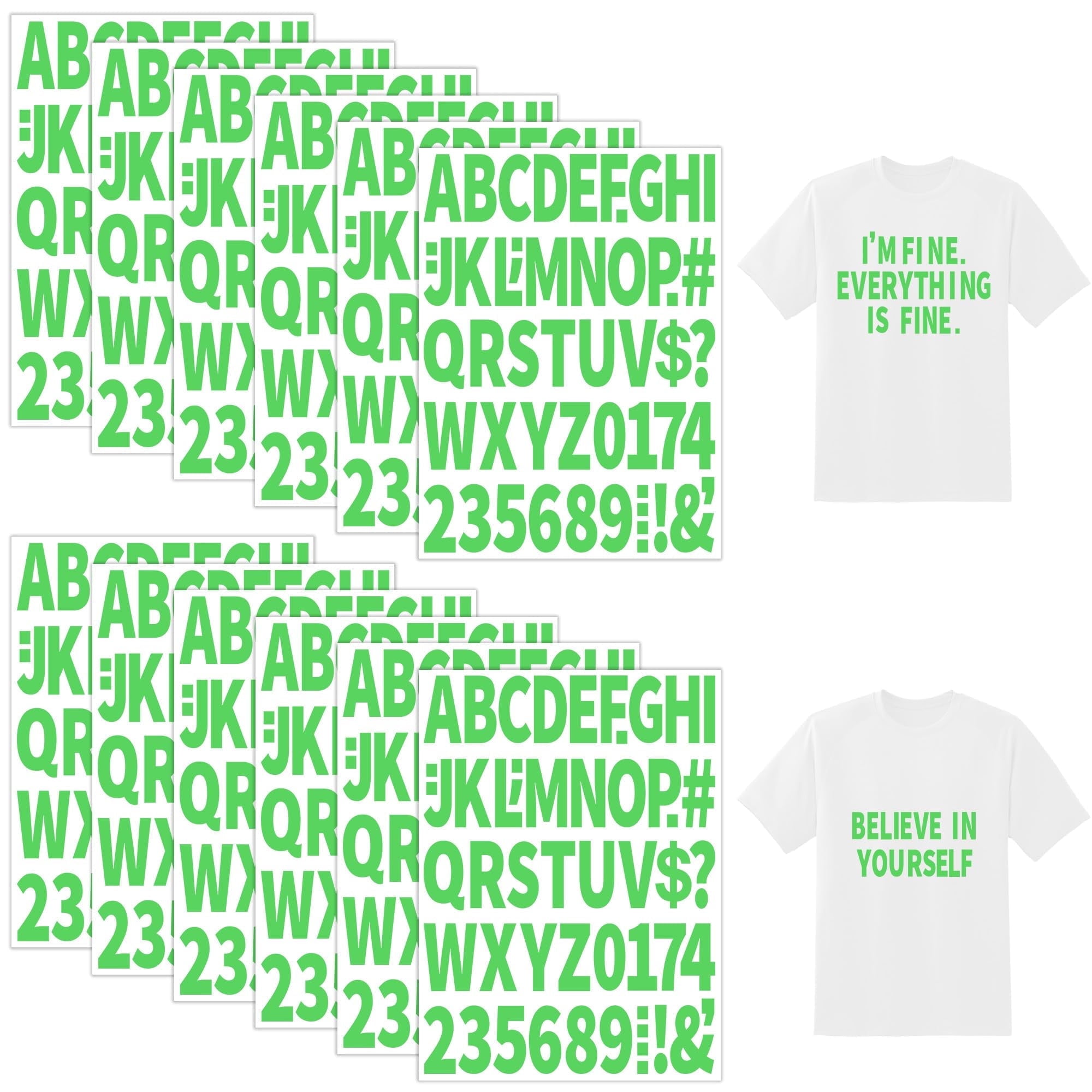 Neasyth 612 pcs Iron on Letters and Numbers for Clothing, Large 2 inch ...