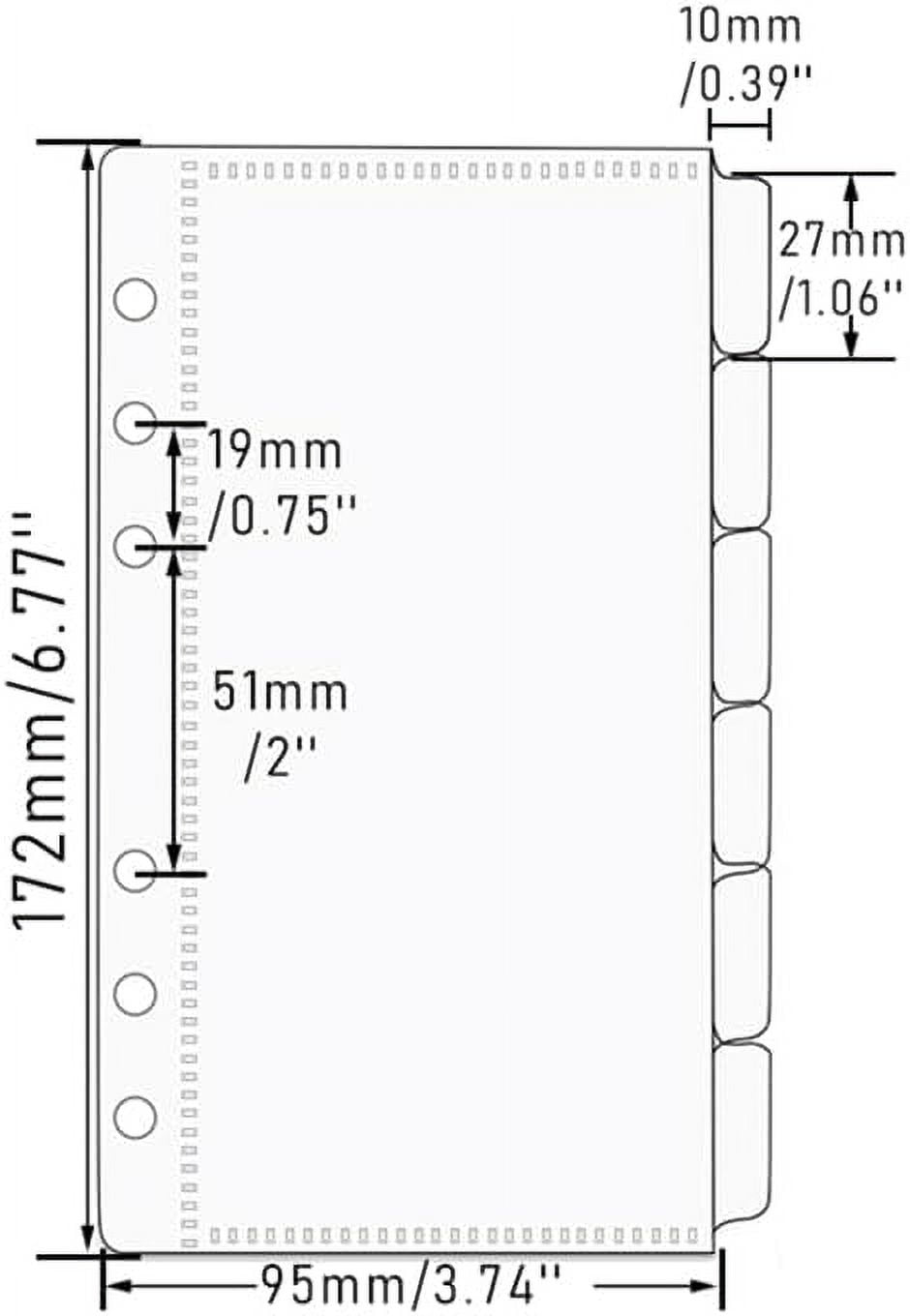 12 Sheets A6 6-Tab Cash Envelope Dividers Zipperless White Pp 6 Hole ...