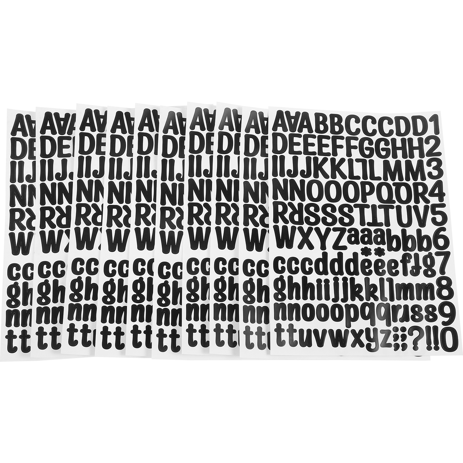 12 Sheets Adhesive Stickers English Alphabet Number Stickers Laptop ...