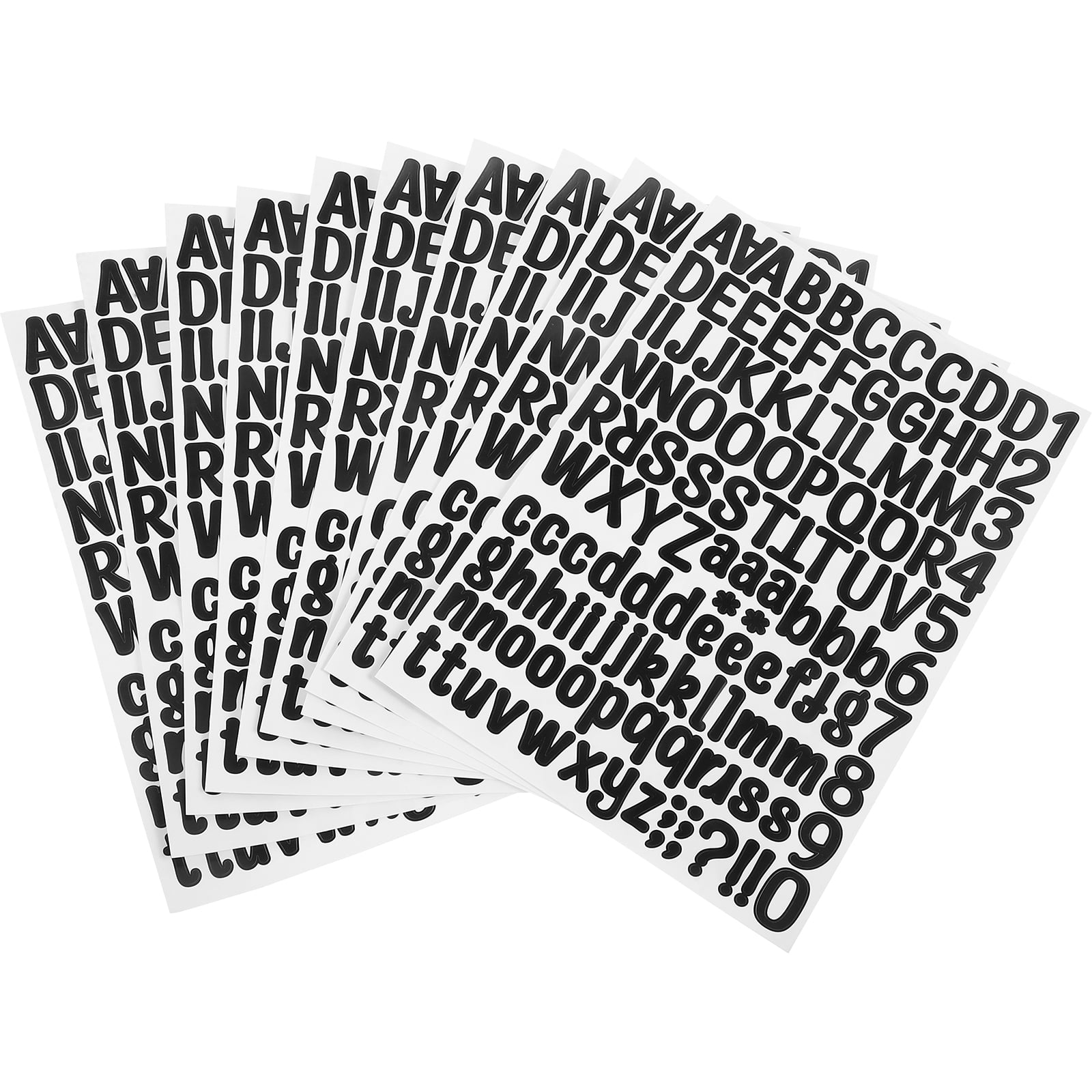 12 Sheets Alphanumeric Stickers Letter Numbers Waterproof Vinyl ...