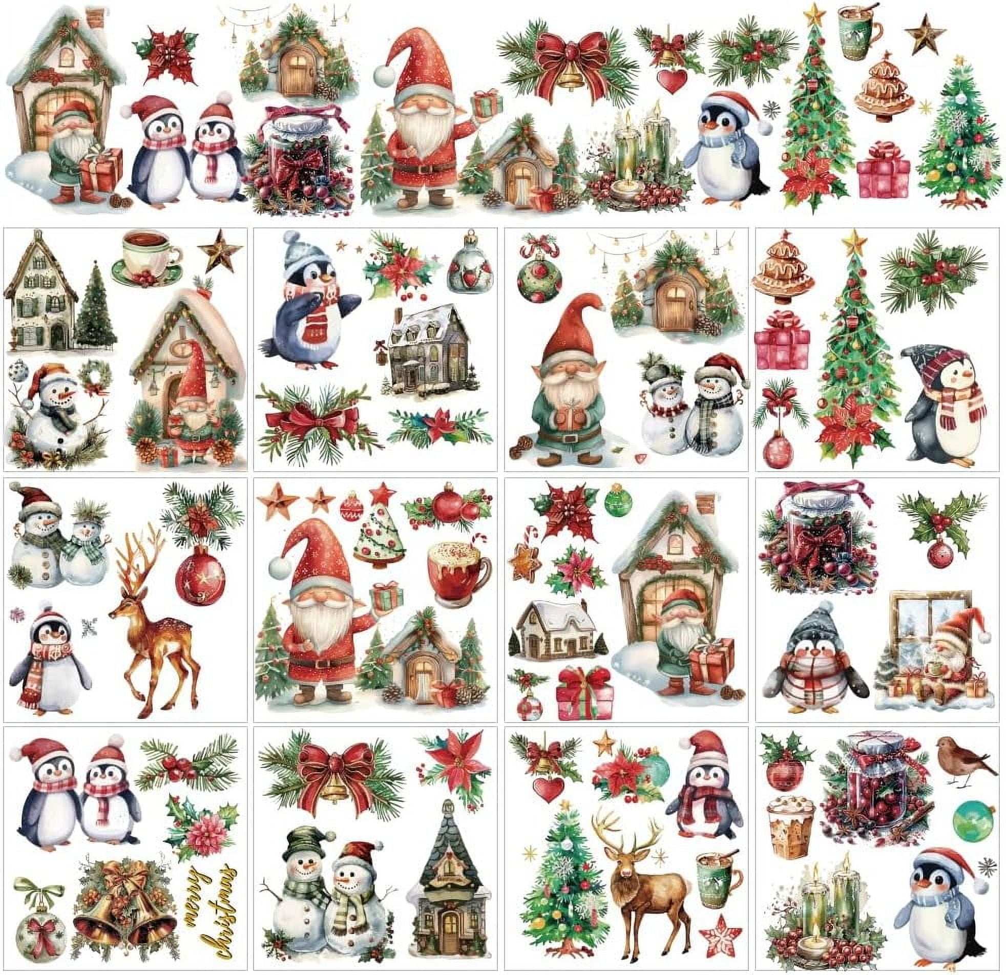 12 Sheets Animals Rub on Transfers forCrafts and Furniture Penguin Elk ...