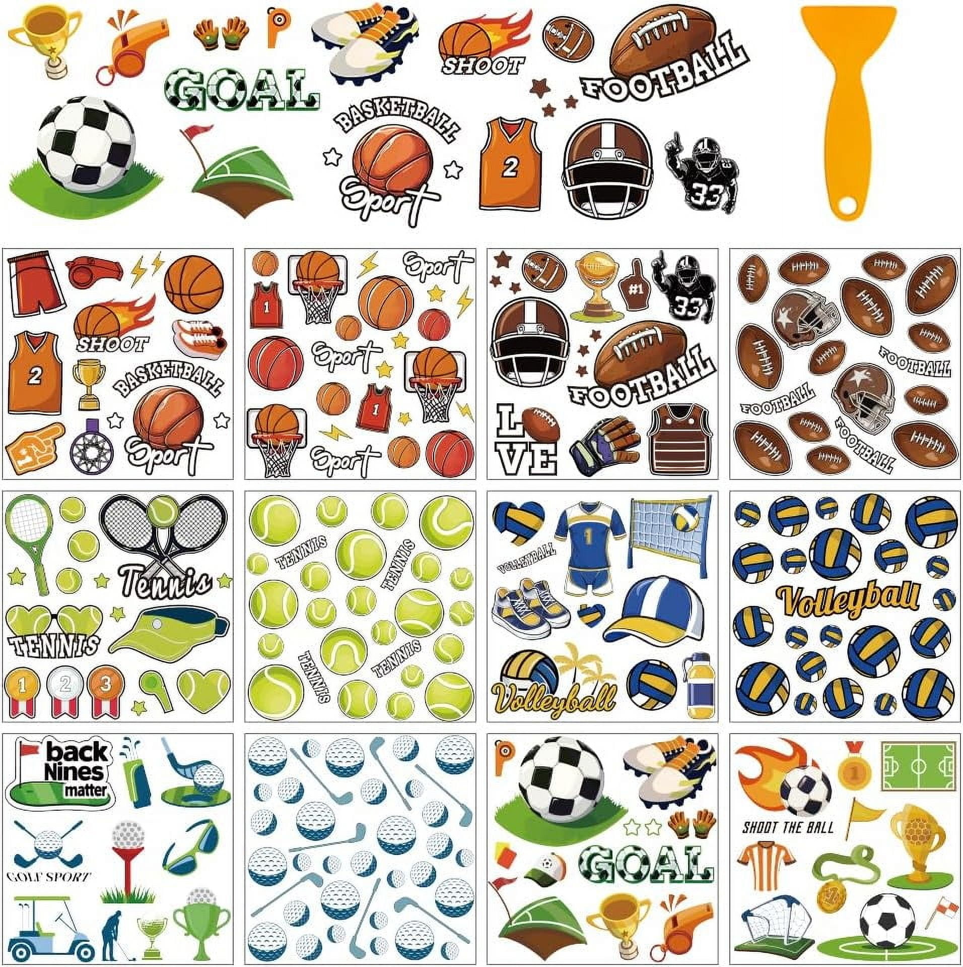 12 Sheets Ball Rub on Transfers for Crafts 12 Styles Football ...