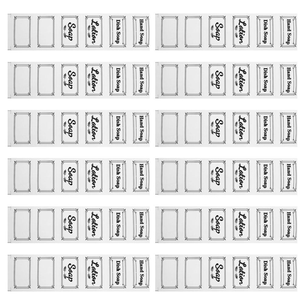 12 Sheets Bathroom Dispenser Bottle Labels Transparent Label Stickers ...
