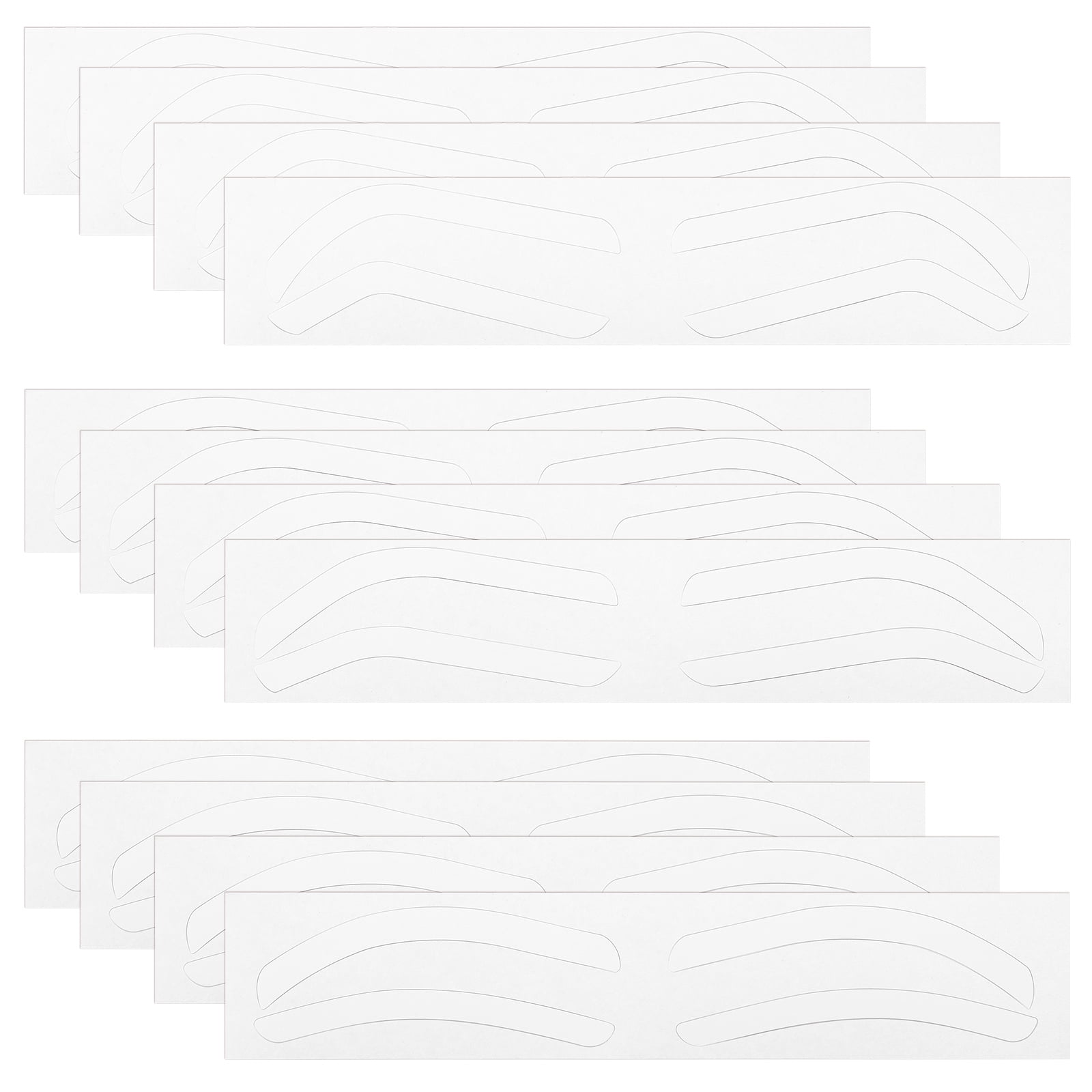 12 Sheets Brow Stencil Eyebrow Stickers Stencils Kits Miss White ...