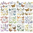 12 Sheets Butterfly Rub on Transfer Butterfly Flower Rub on Transfer ...