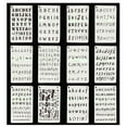 12 Sheets Calligraphy Stencils Bookmark Templates Numbers and Letters ...