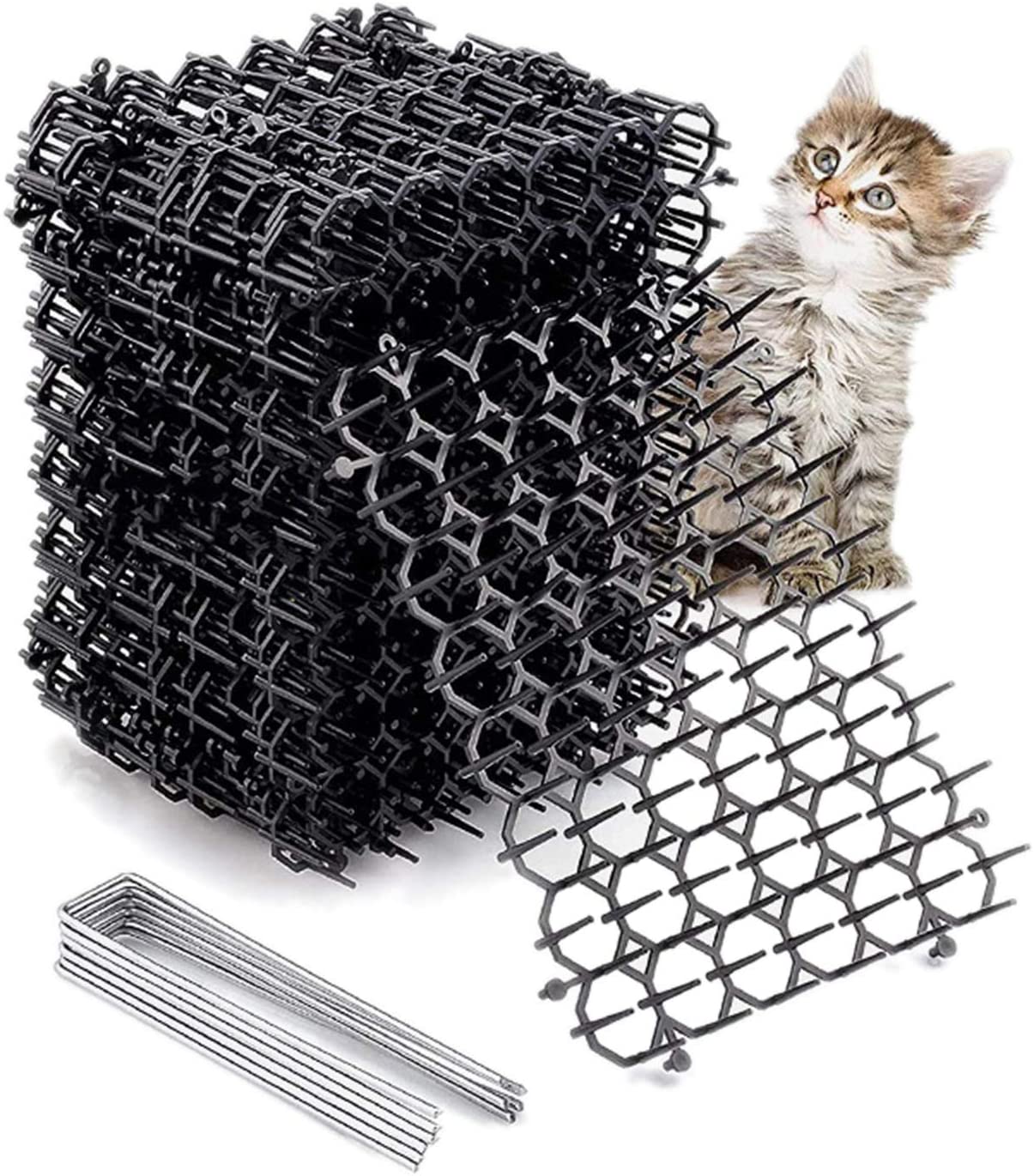 12 Sheets Cat Scat Mat with Spikes, ABS Plastic Pet and Dog Deterrent ...