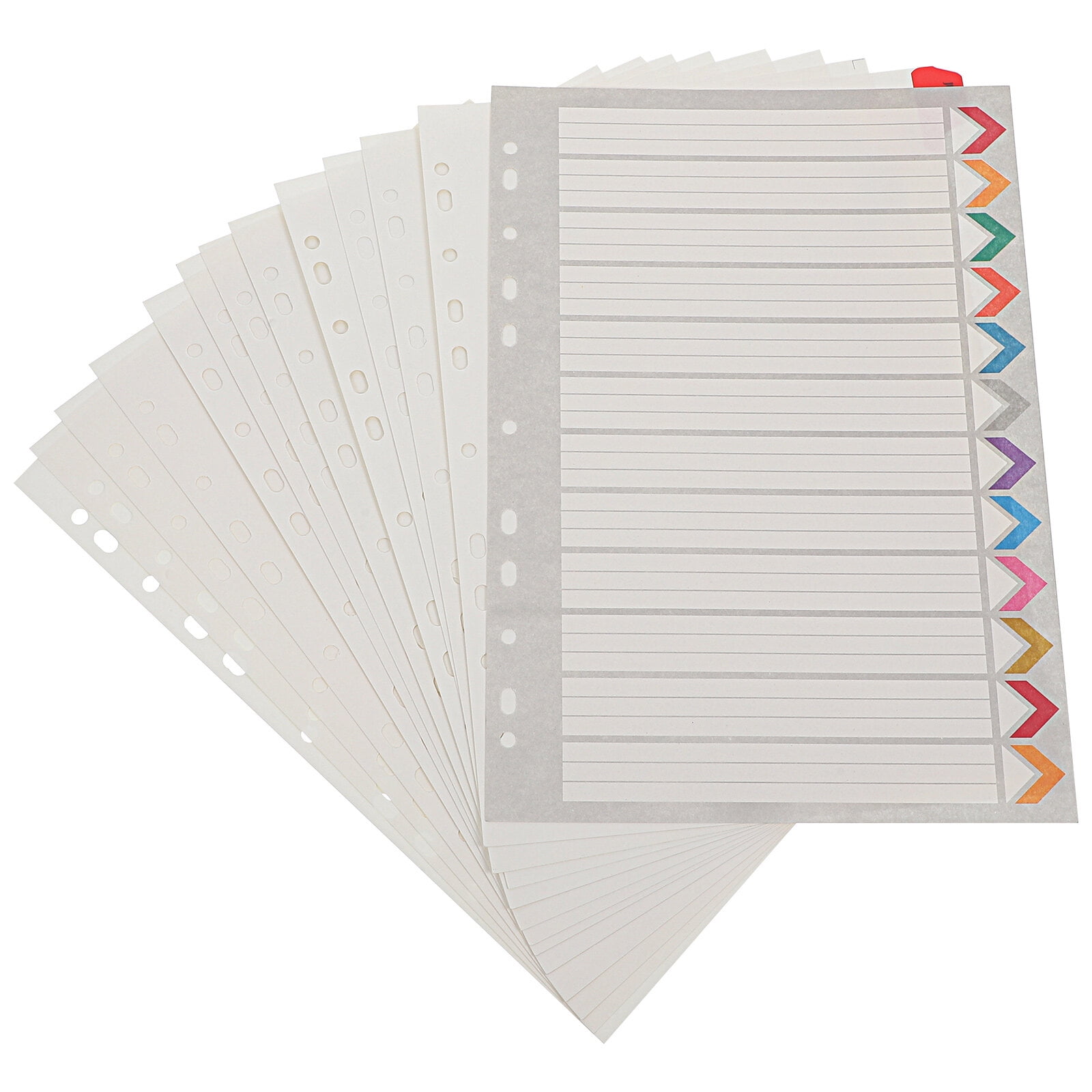 12 Sheets Binder Dividers with Tabs A4 Detachable Notebook Page Markers ...