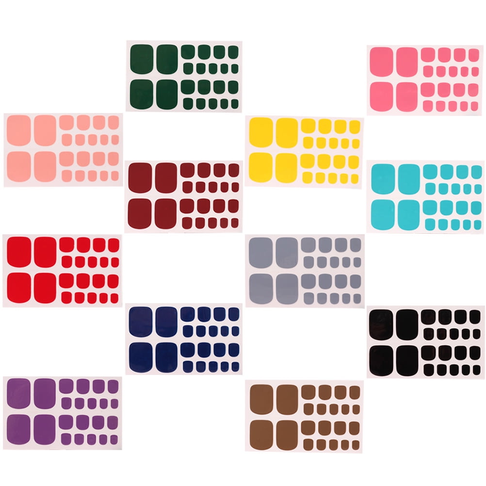 12 Sheets Clippers Strip Toe Art Stickers Nail Decals Child - Walmart.com