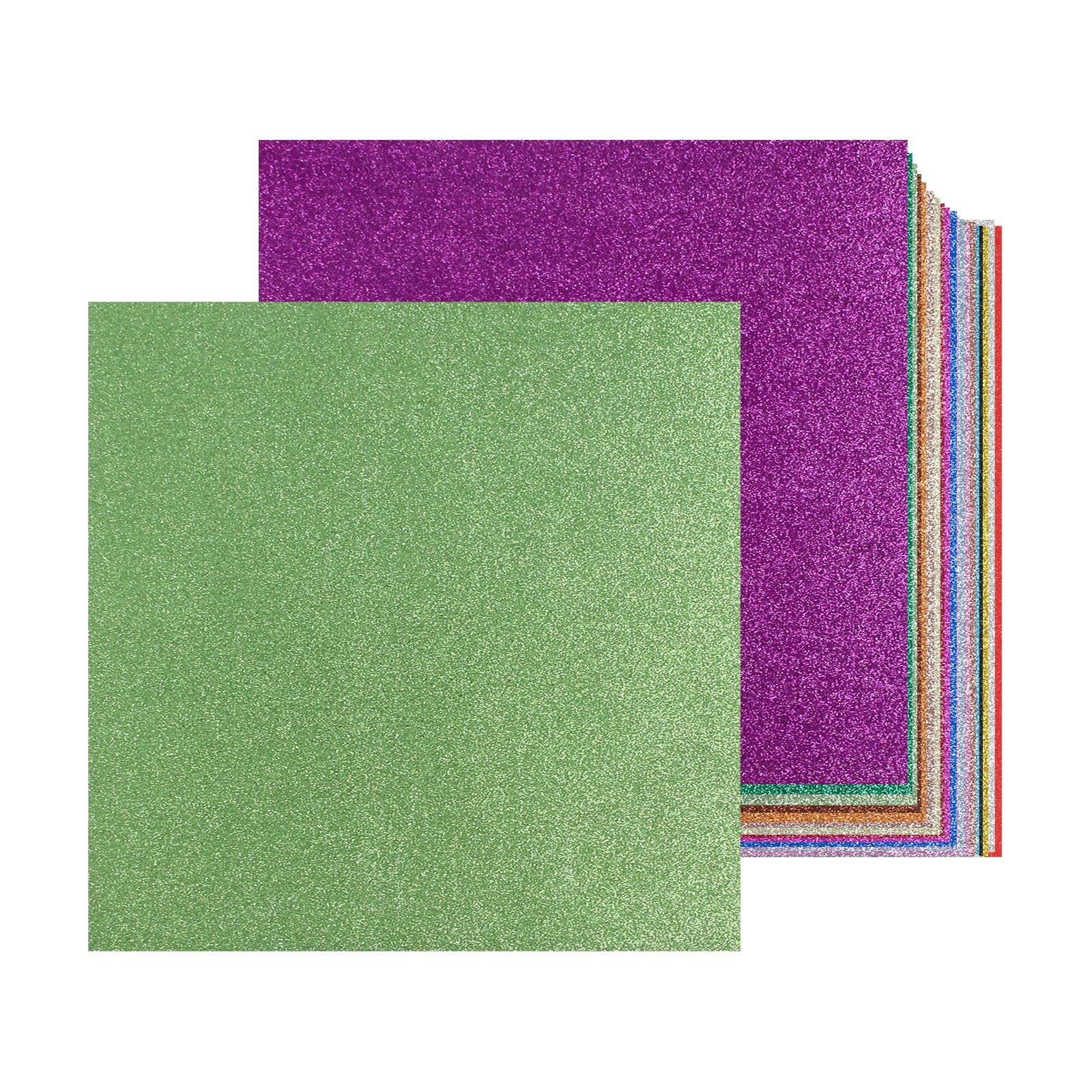 12 Sheets Colorful Glitter OIF8 Cardstock Paper 12" x 12", Thick ...