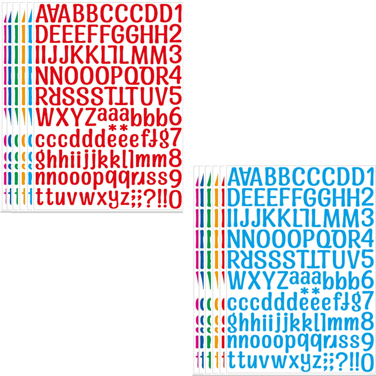 12 Sheets Colorful Letter Sticker, Alphabet Sticker Self Adhesive ...