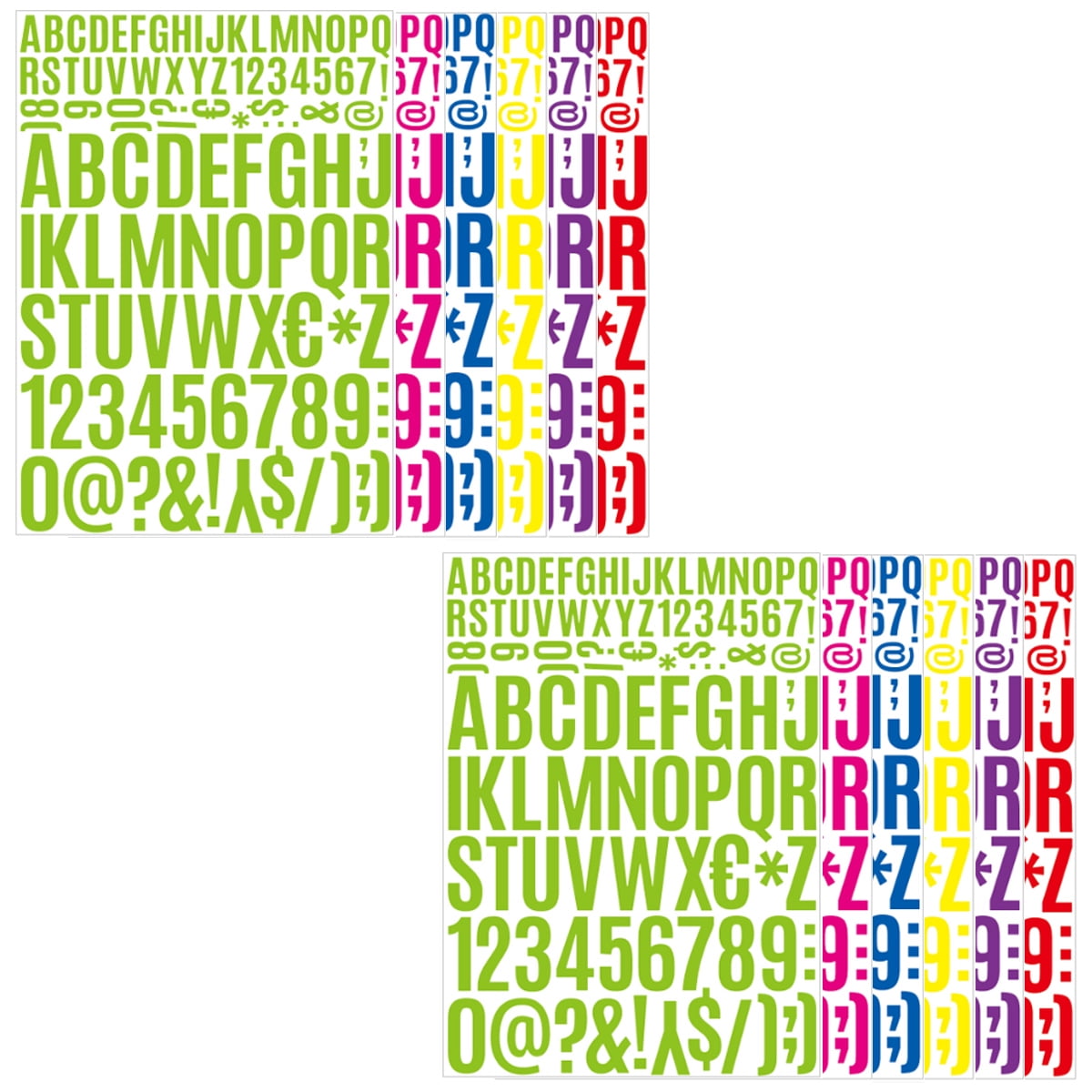 12 Sheets Colorful Letter Sticker, Alphabet Sticker Self Adhesive ...