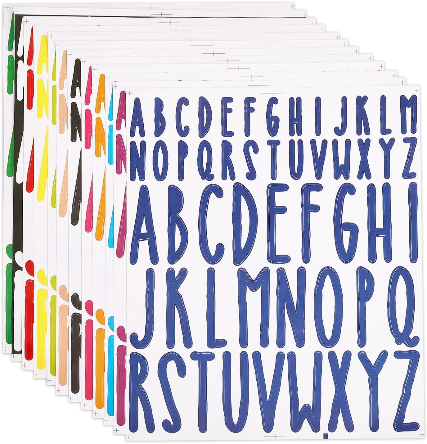 12 Sheets 12 Colors Letter Stickers Alphabet Mailbox Decorative ...