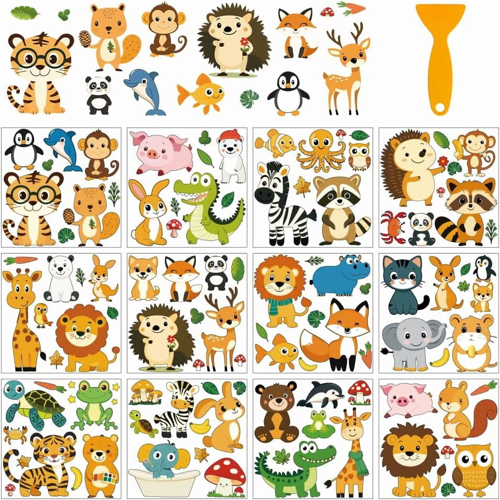 12 Sheets Cute Animals Rub on Transfers for Crafts Lions Tigers ...