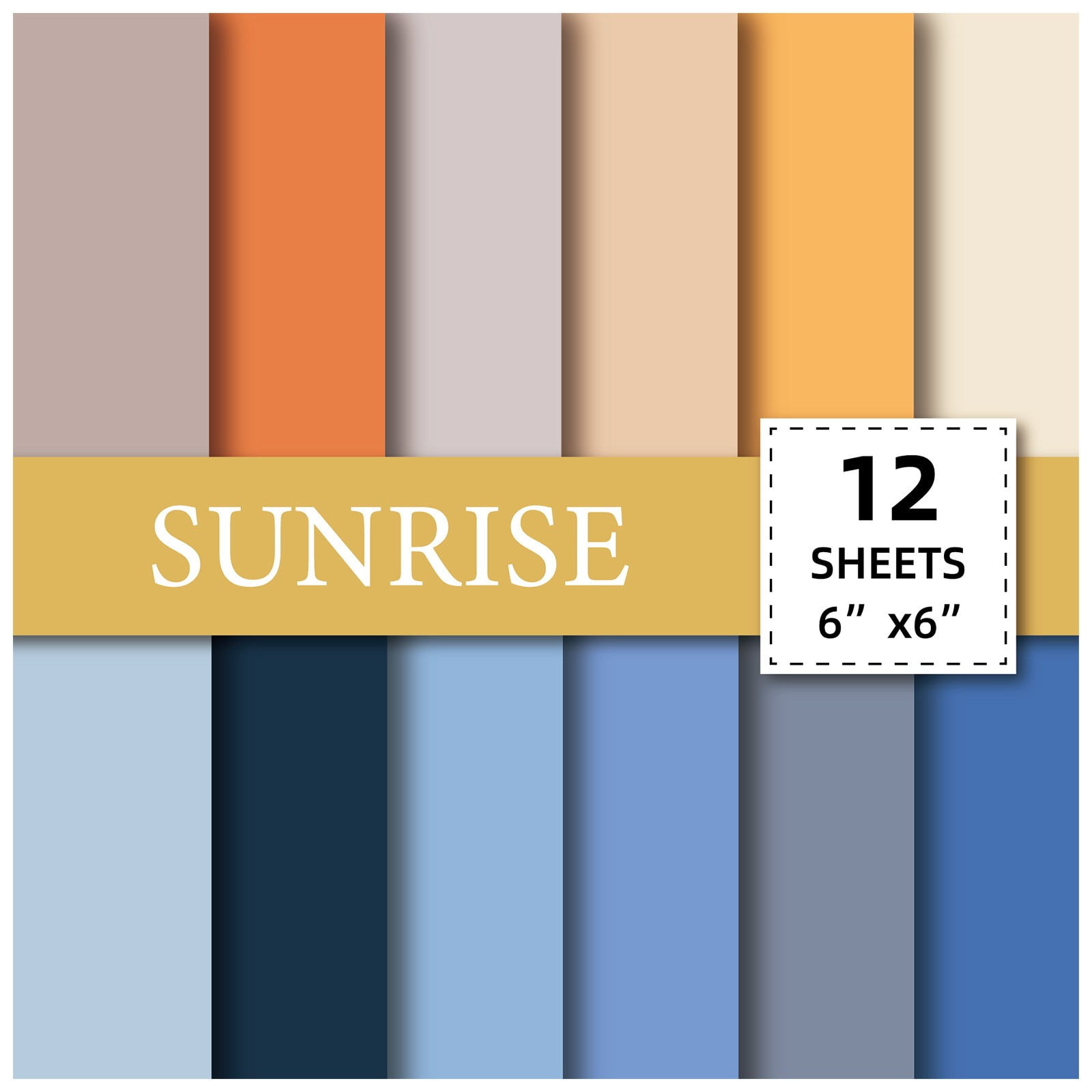 12 Sheets Decorative Blue And Orange Solid Paper 6 x 6 in - Letter Size ...