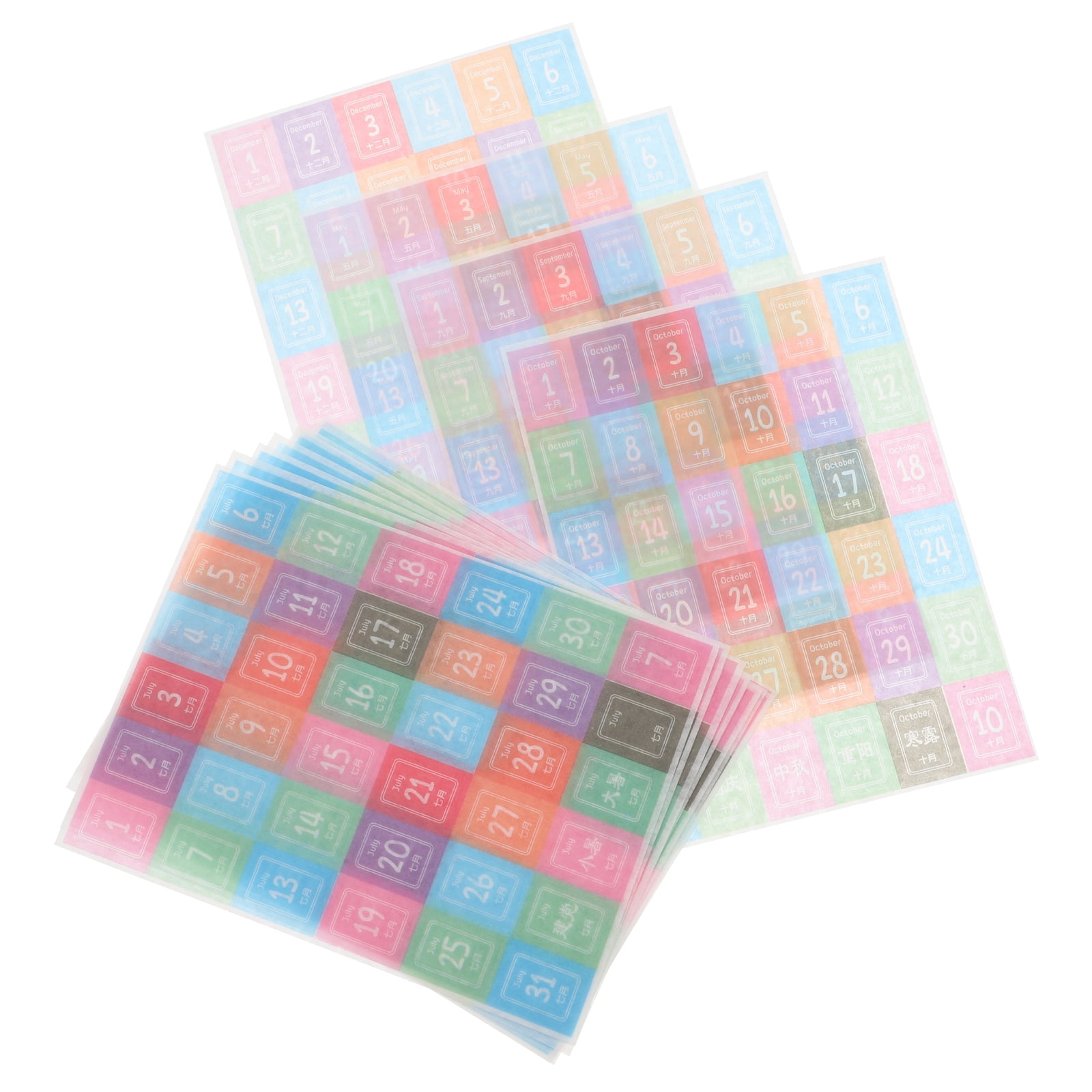12 Sheets Digital Stickers Label Calendar Date Work - Walmart.com