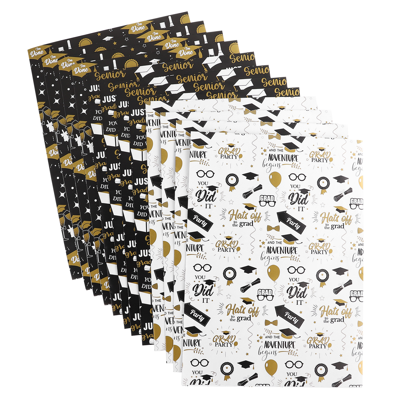 12 Sheets Flower Bouquet Wrapping Paper for Graduation Graduate Kraft ...