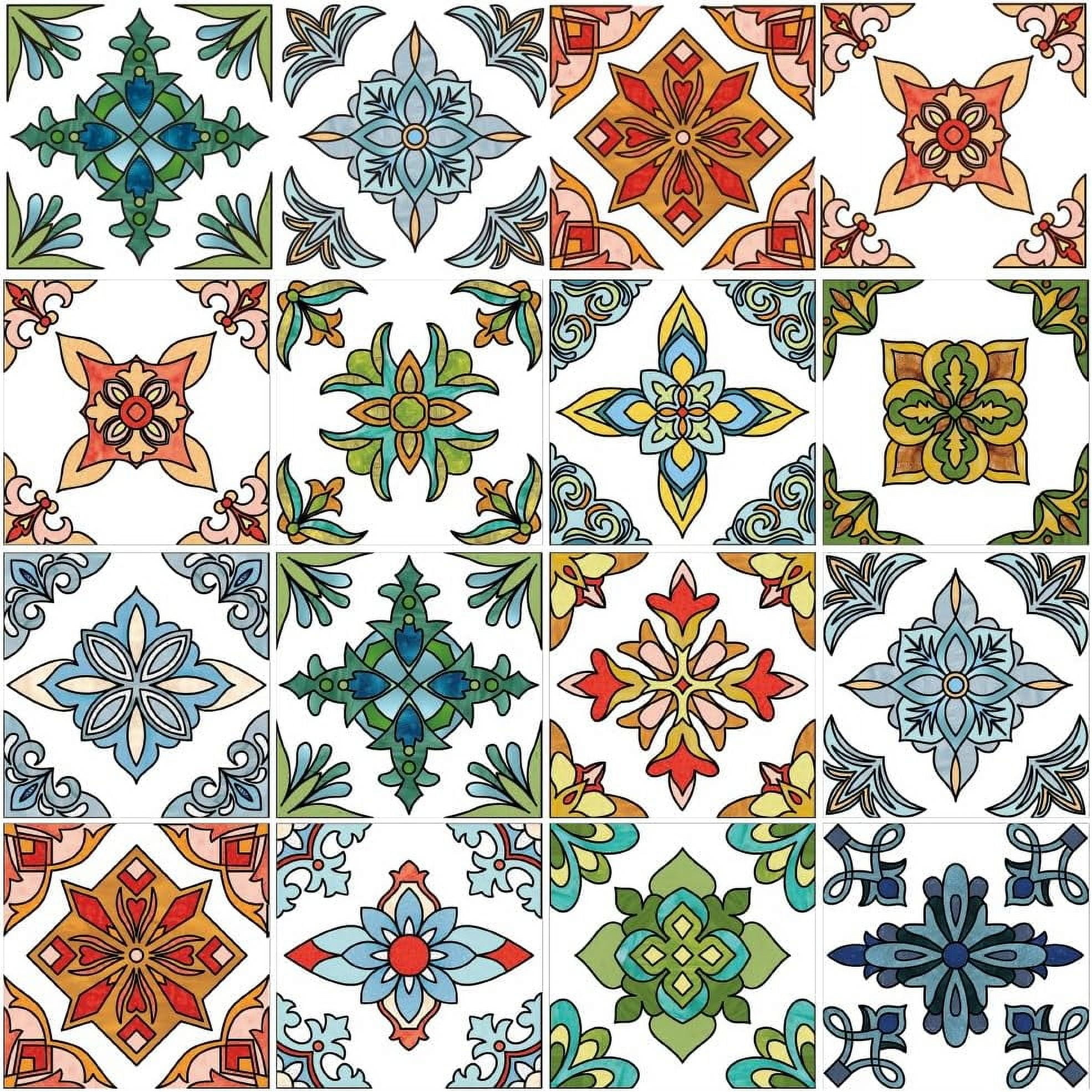 12 Sheets Geometric Floral Rub On Transfer Stickers Window Decoration ...