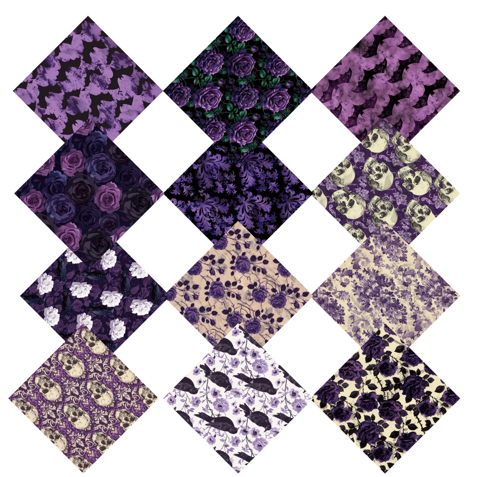 12 Sheets Halloween Pattern Paper Set Gothic Holiday Craft Paper for ...