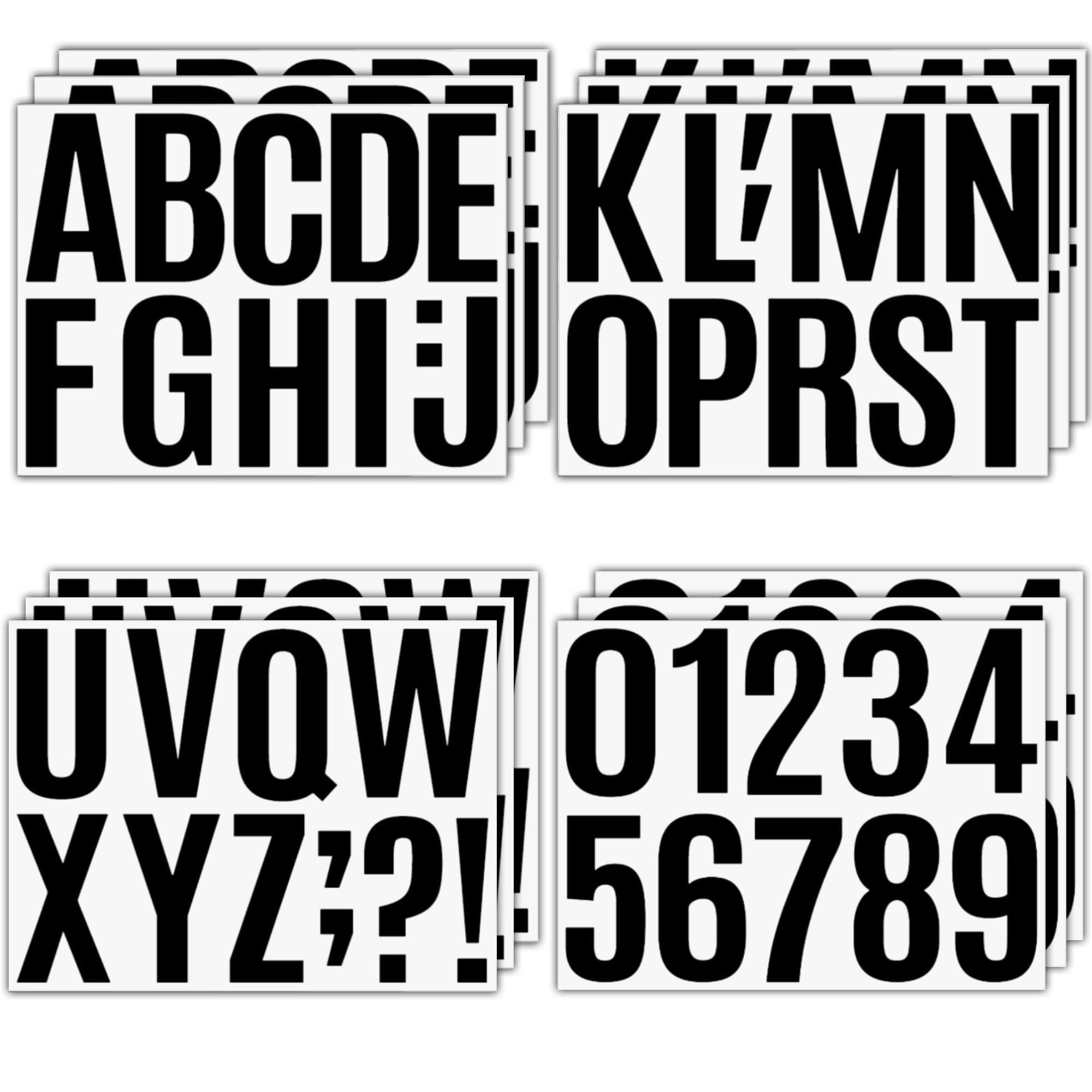 12 Sheets Large Self Adhesive Vinyl Letters Numbers Kit, 4 Inch Mailbox ...