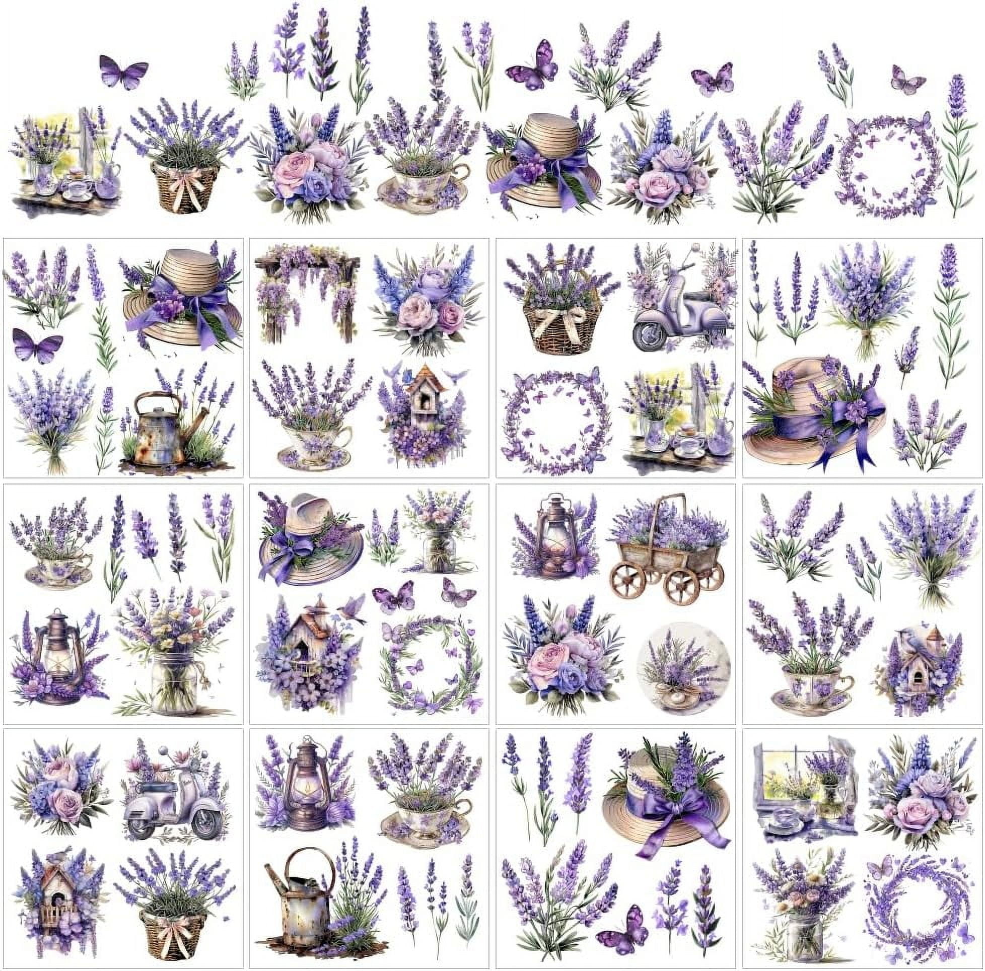 12 Sheets Lavender Rub on Transfers for Crafts Vintage Lavender Rub on ...