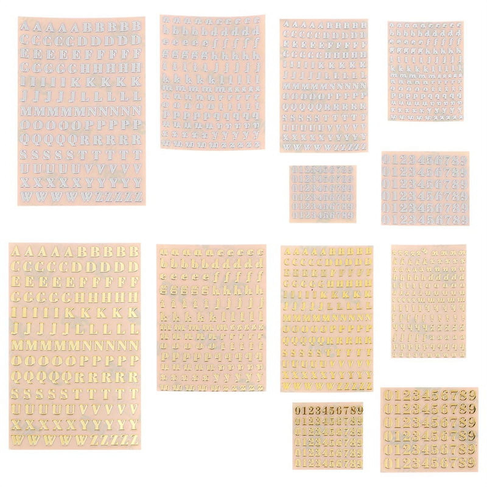 12 Sheets Letter Resin Stickers, Small Alphabet Number Stickers for ...