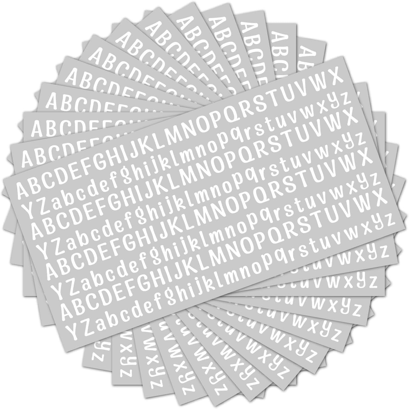 12 Sheets Letter Stickers, 1/2 Inch Self Adhesive Waterproof Small ...