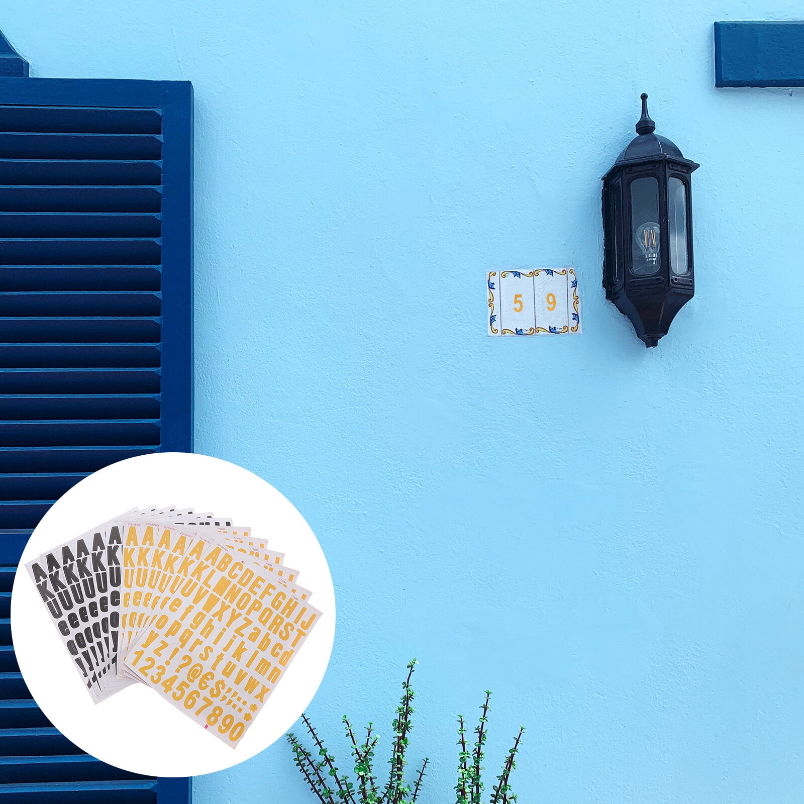 12 Sheets Mailbox Numbers Decals Mailbox Numbers Alphabet Decals ...