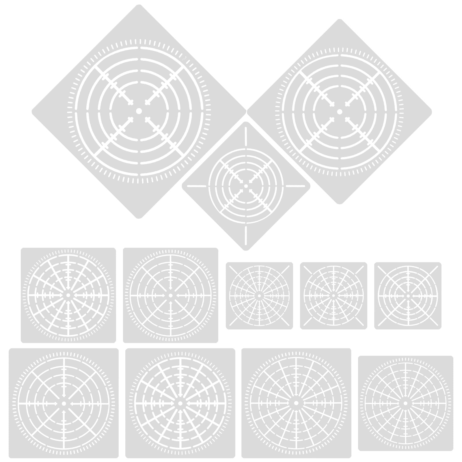 12 Sheets Mandala Bullseye Spider Web Auxiliary Line DIY Painting ...