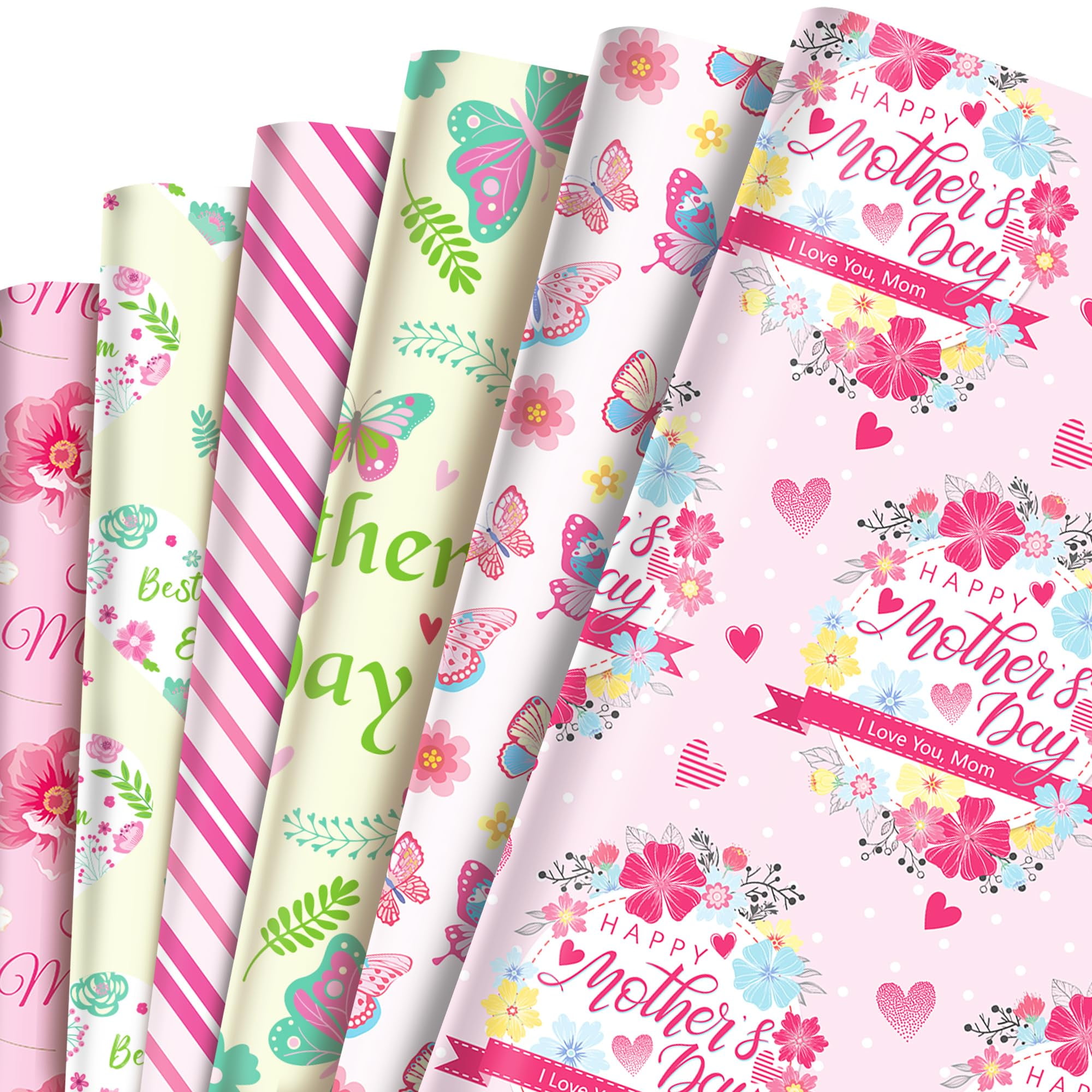 12 Sheets Mother's Day IFF17 Wrapping Paper (“27 x 20”), Double Sided ...