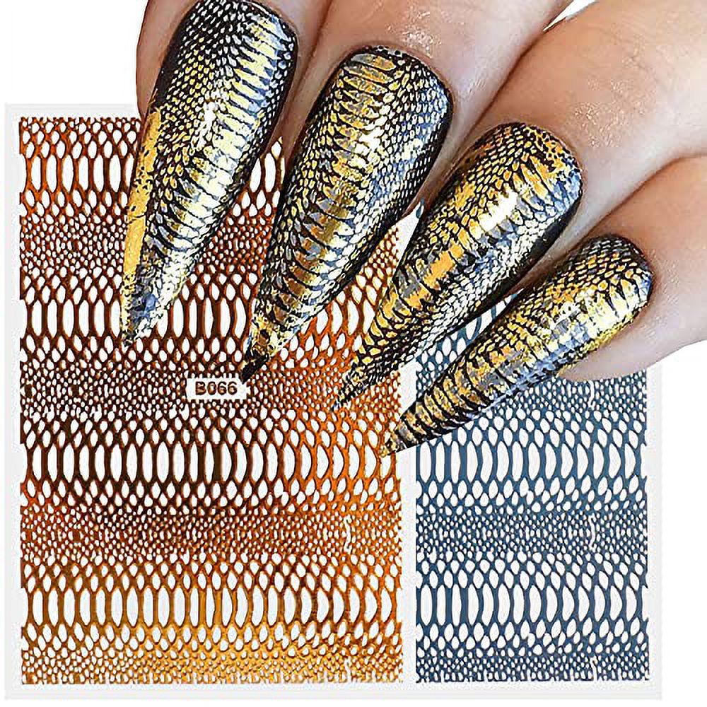 12 Sheets Nail Art Stickers Decals 3D Self-Adhesive Mermaid Scales ...