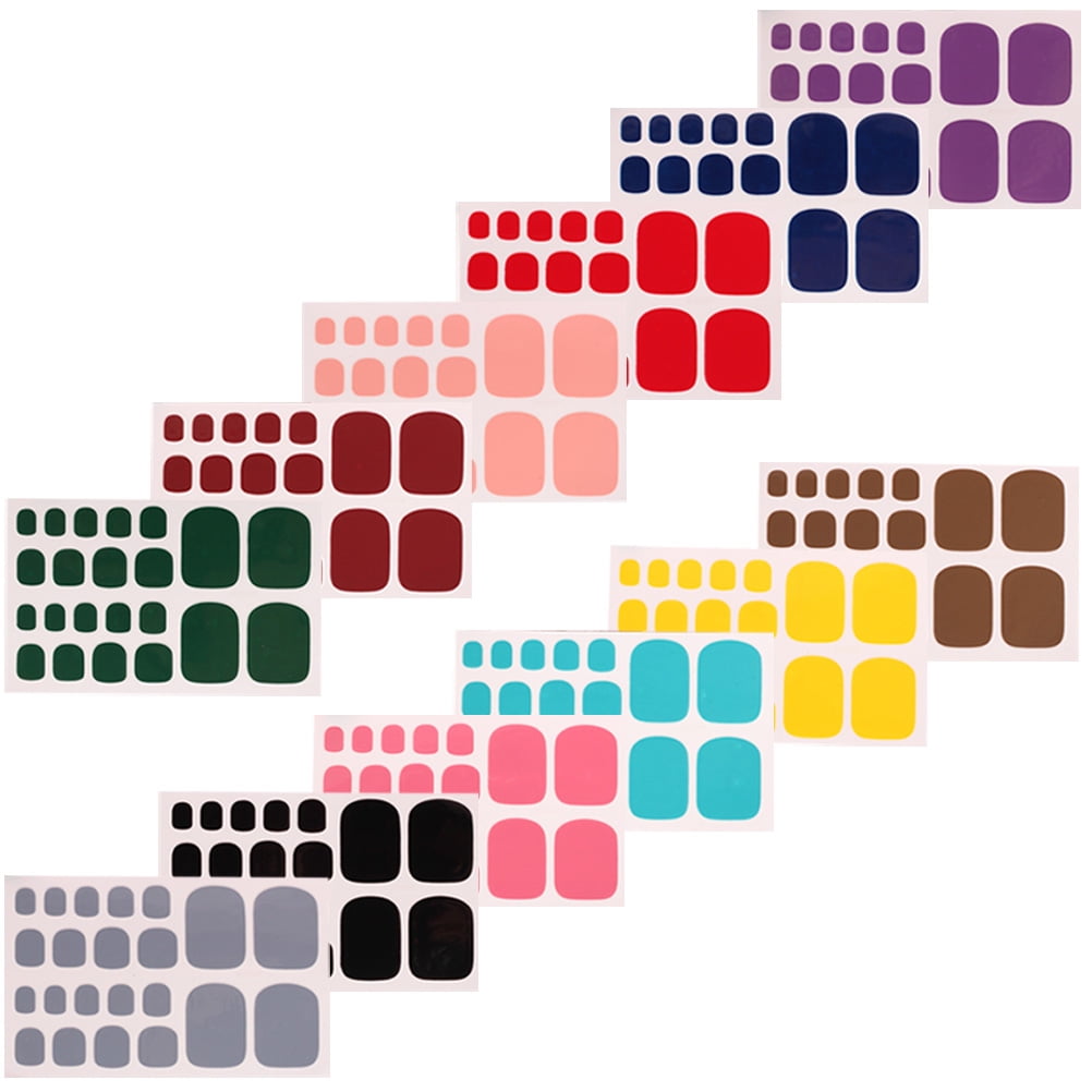 12 Sheets Nails Gel Toe Art Stickers Toe Nail Decals for Salon Child 11 ...