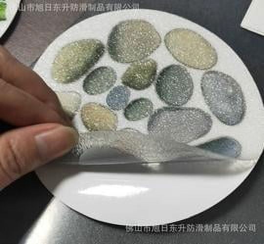 12 Sheets Non Slip Shower Stickers Stone Bathtub Stickers Adhesive Anti ...