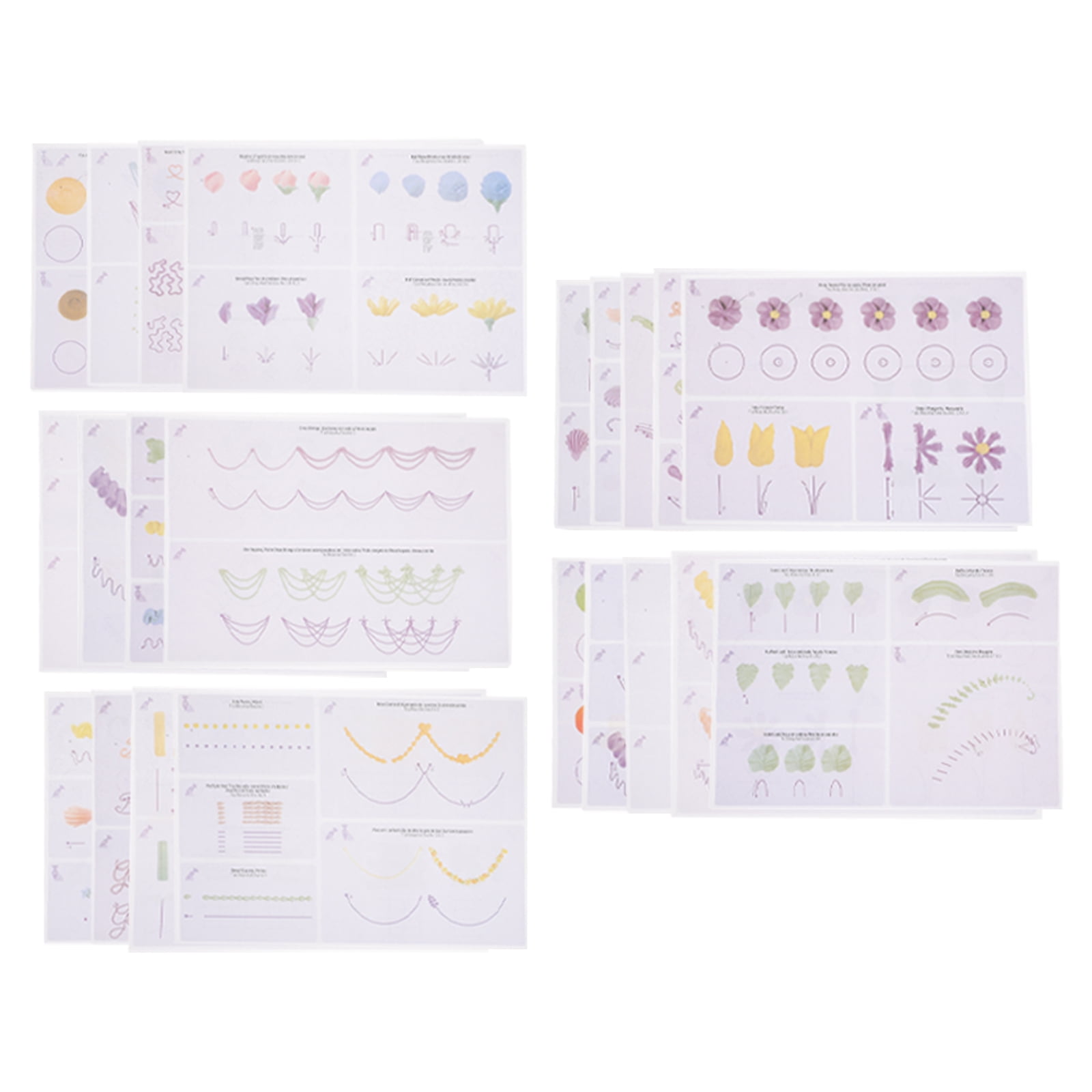 12 Sheets Piping Practice DIY Decorating Board Drawings - Walmart.com