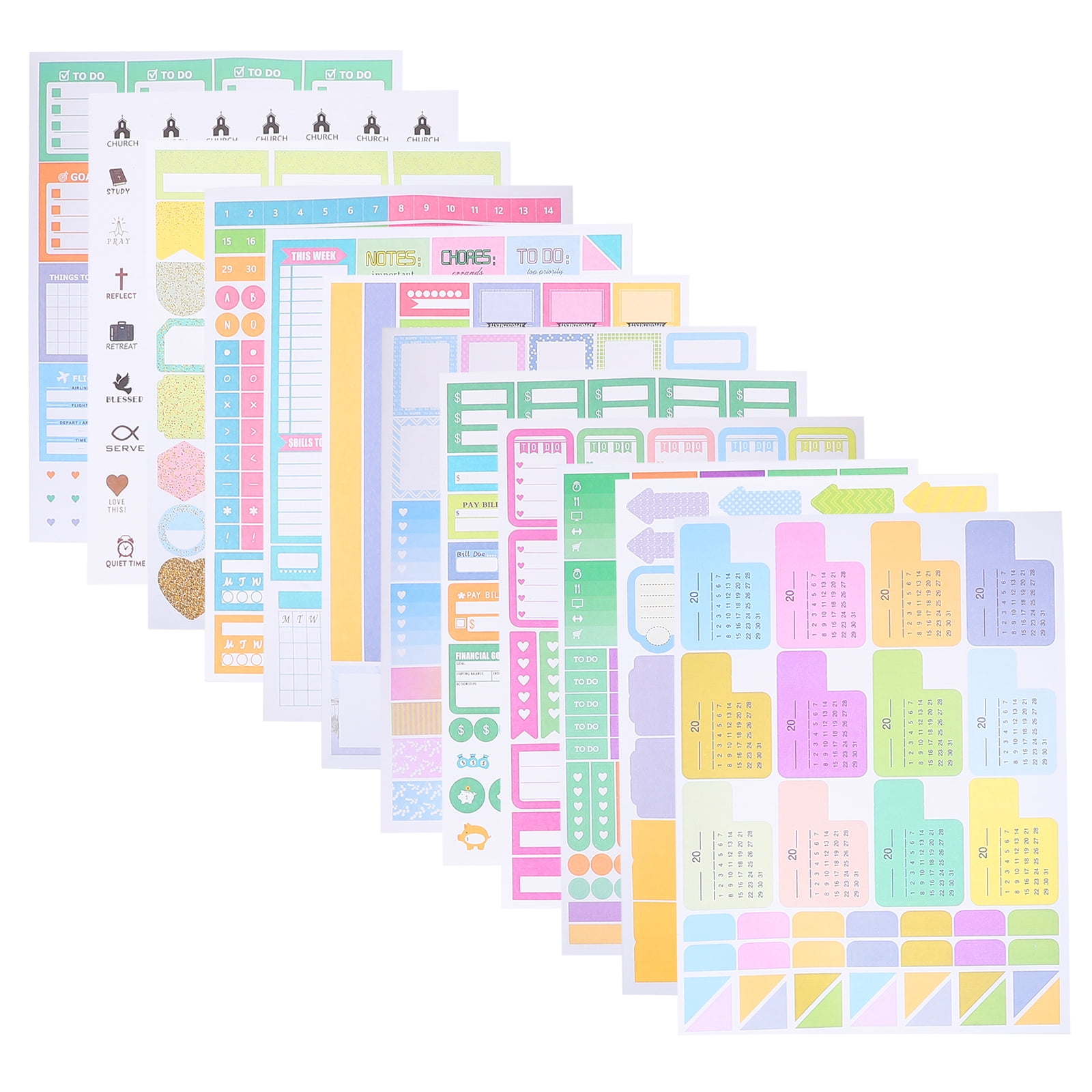 12 Sheets Planner Stickers Journal Stickers Daily Planner Stickers ...