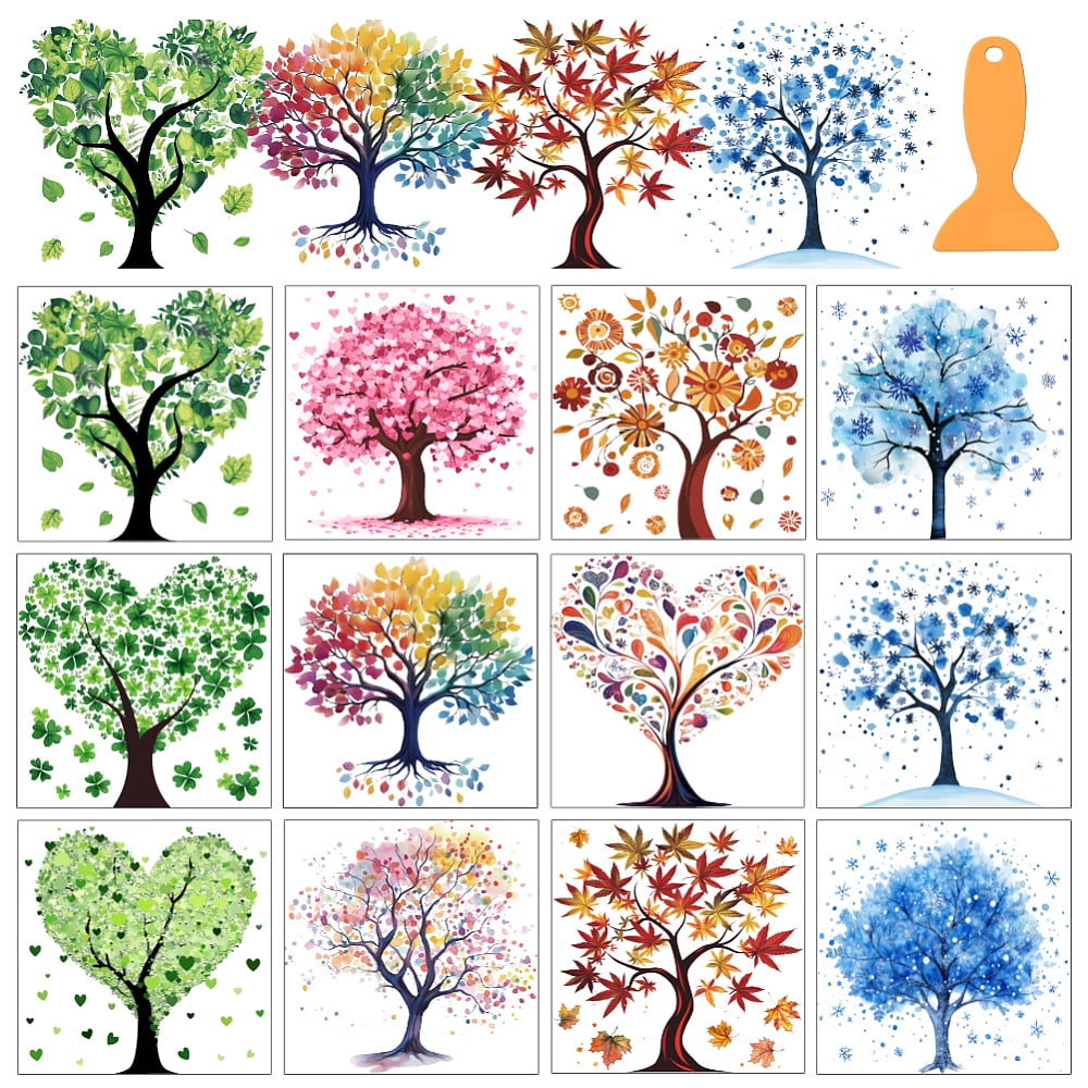 12 Sheets Rub On Transfer Stickers with Scraper Modern Art Stickers ...