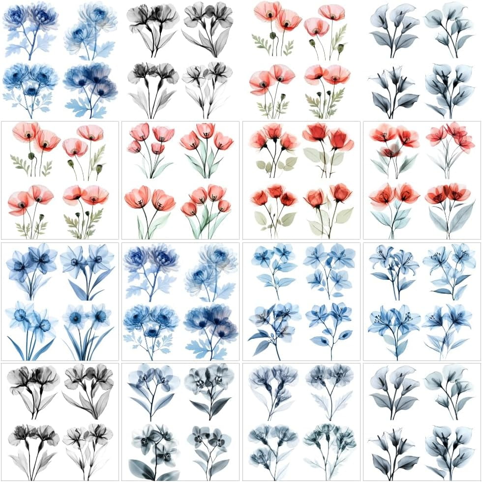 12 Sheets Rub on Transfers for Crafts and Furniture 12 Styles X-Ray ...