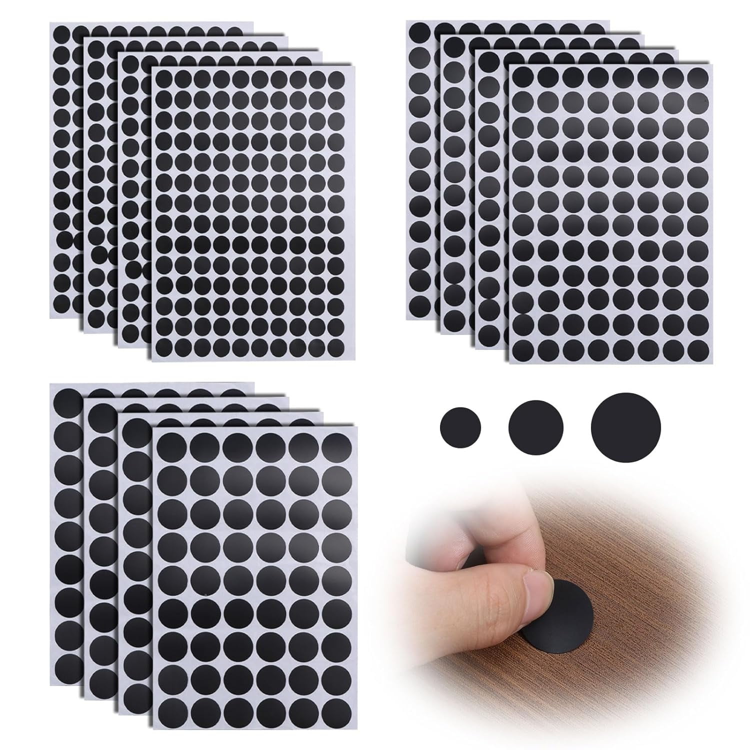 12 Sheets Screw Hole Stickers Round Self Adhesive Screw Covers Caps for ...