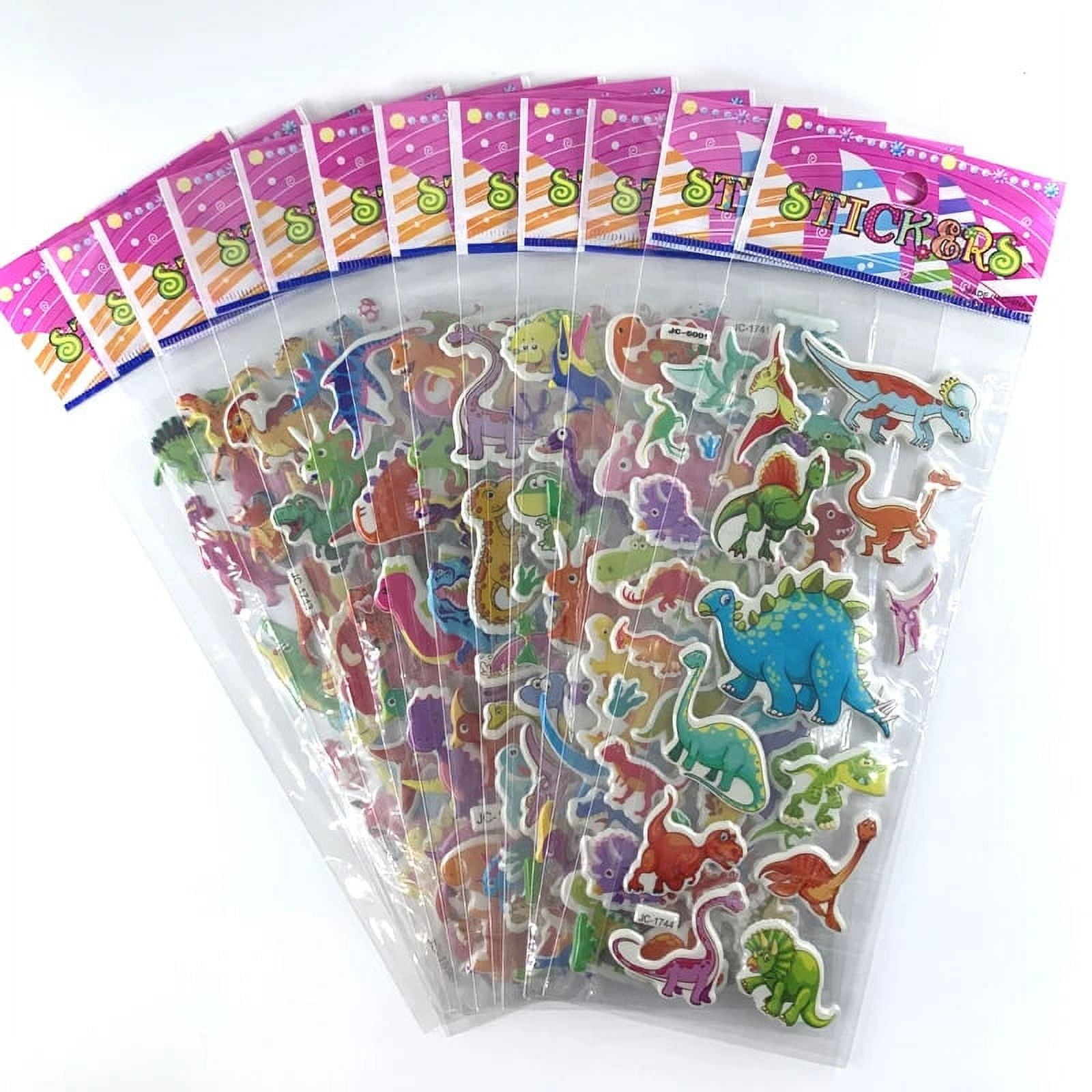 12 Sheets/Set 3D Dinosaur Stickers for Kids Toys Home Wall Decor ...