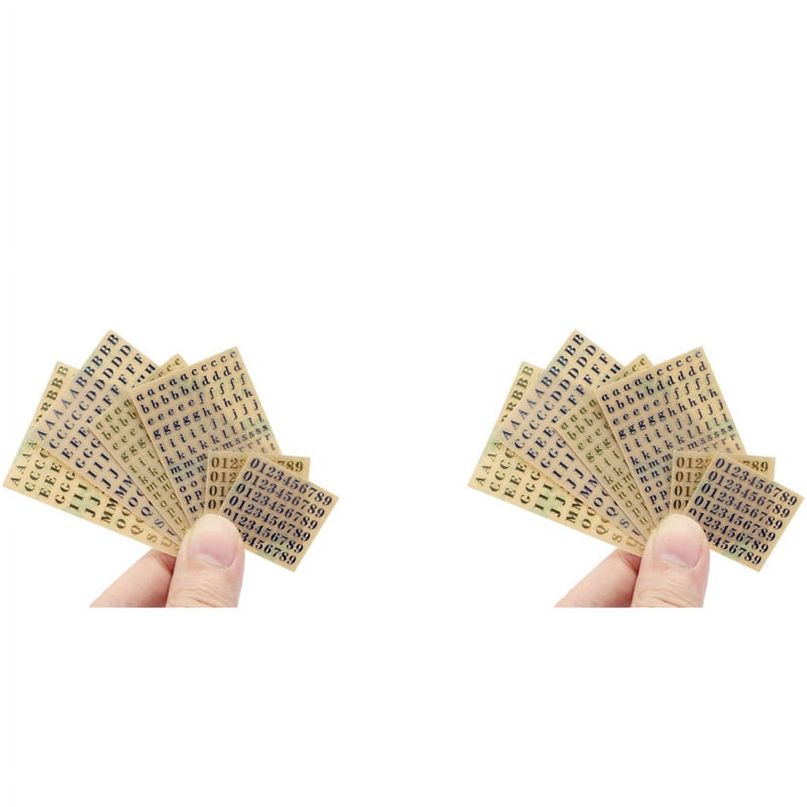 12 Sheets Small 0.12 Inch Alphabet Number Alloy Adhesive Letters Gold ...
