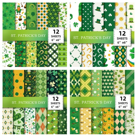 12 Sheets St. Patrick's Day Decorative Craft Paper For Background ...