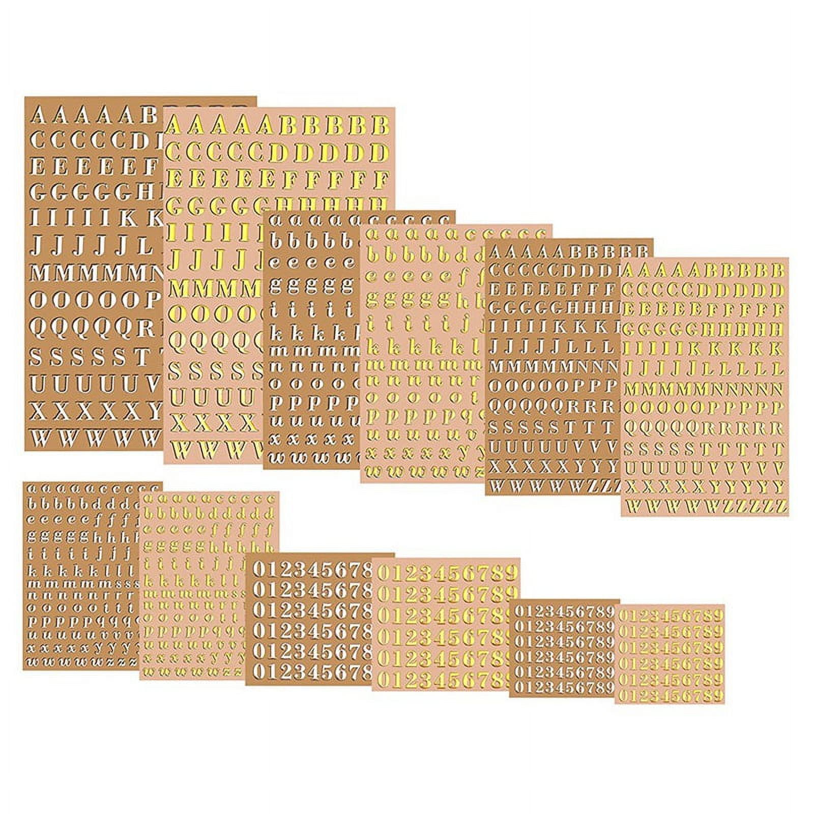 12 Sheets Stickers, Small Alphabet Number Stickers, , Self Adhesive ...