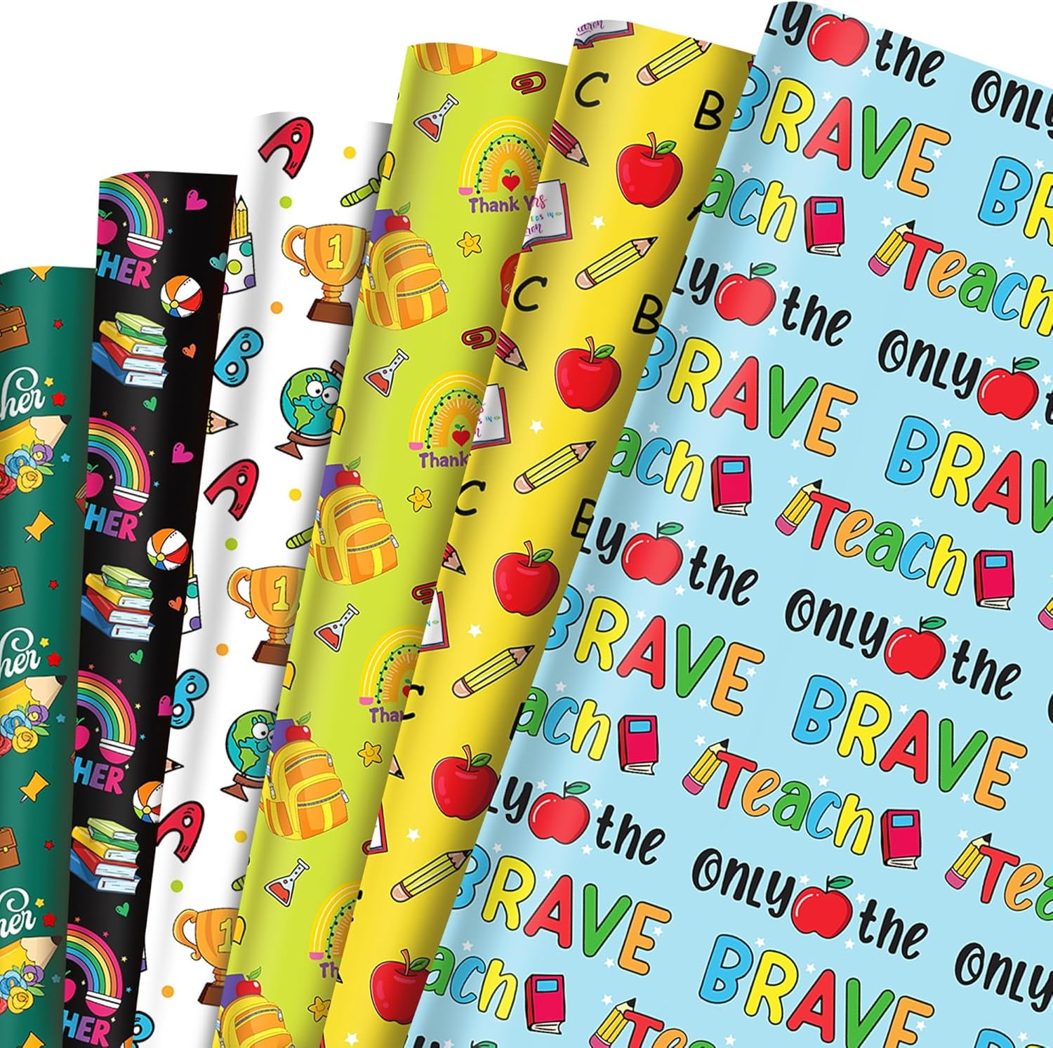 12 Sheets Teachers Appreciation DIY Crafts Wrapping Paper, Thank You Teacher Gift Wrapping Paper ...