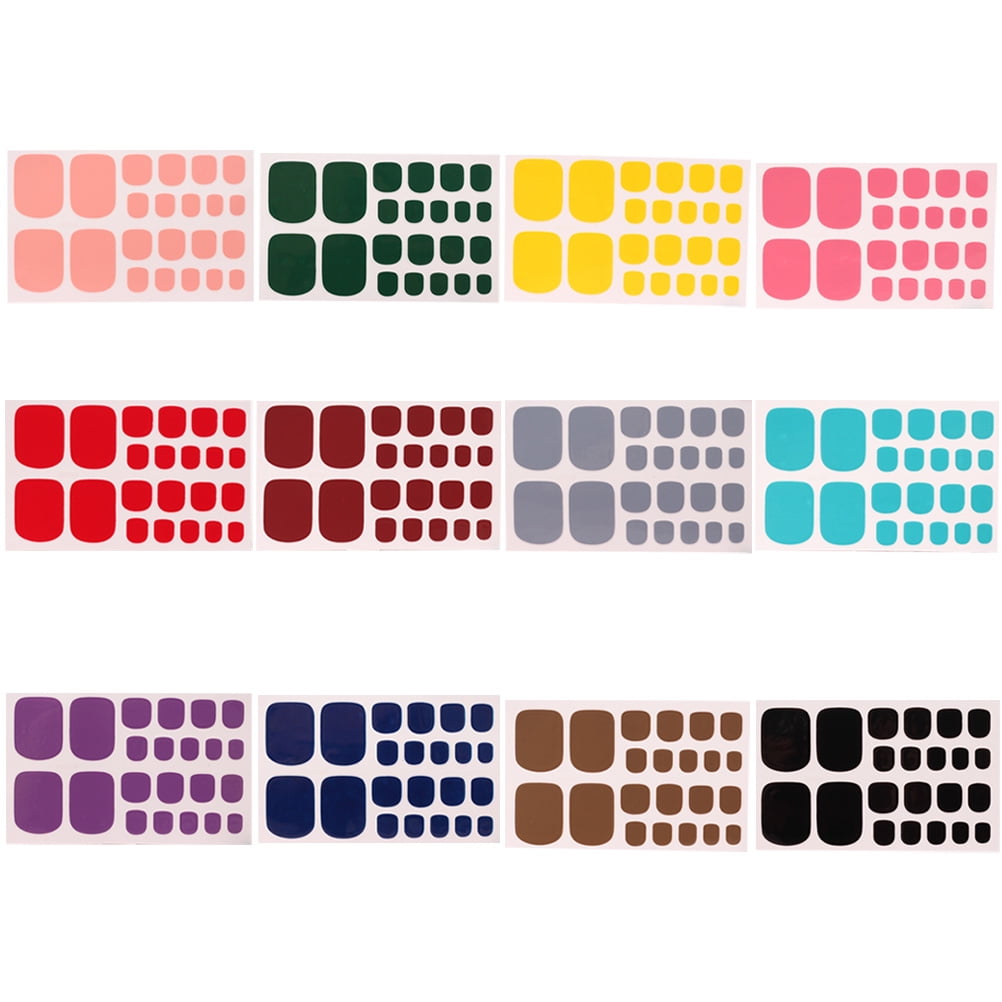 12 Sheets Toe Art Stickers Nail DIY Ornament Toenail Decals Wraps for ...