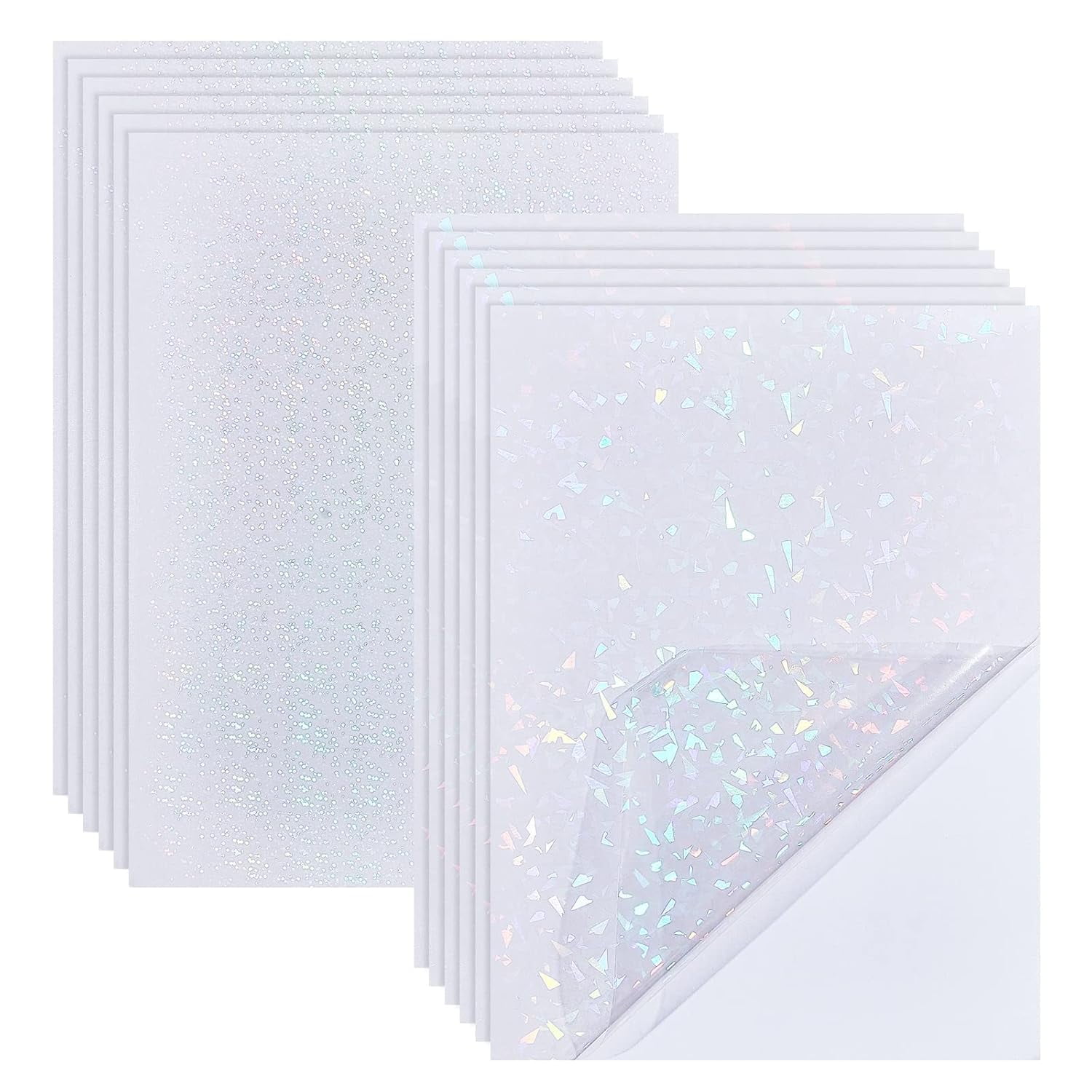 12 Sheets Transparent Holographic Laminate Sheets 2 Types Colorful ...