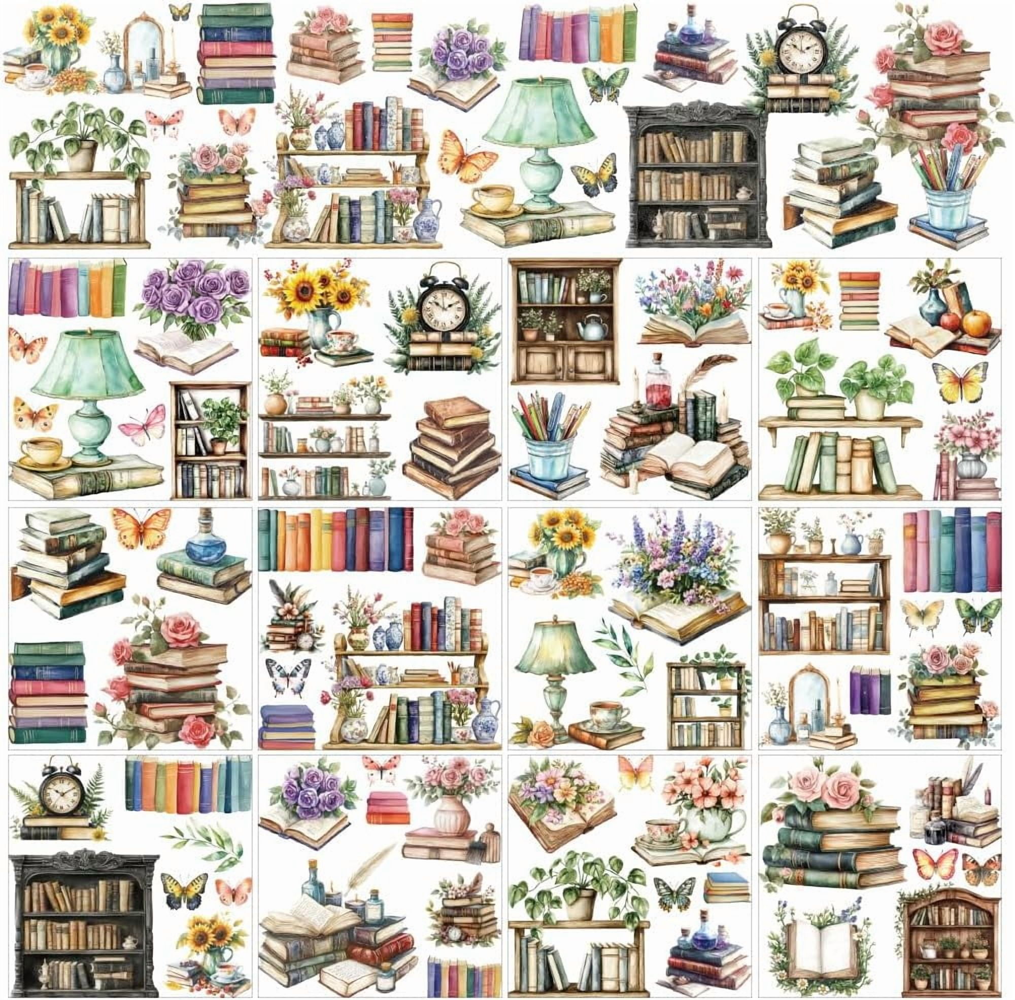 12 Sheets Vintage Book Rub on Transfers Vintage Flowers Butterfly Rub ...