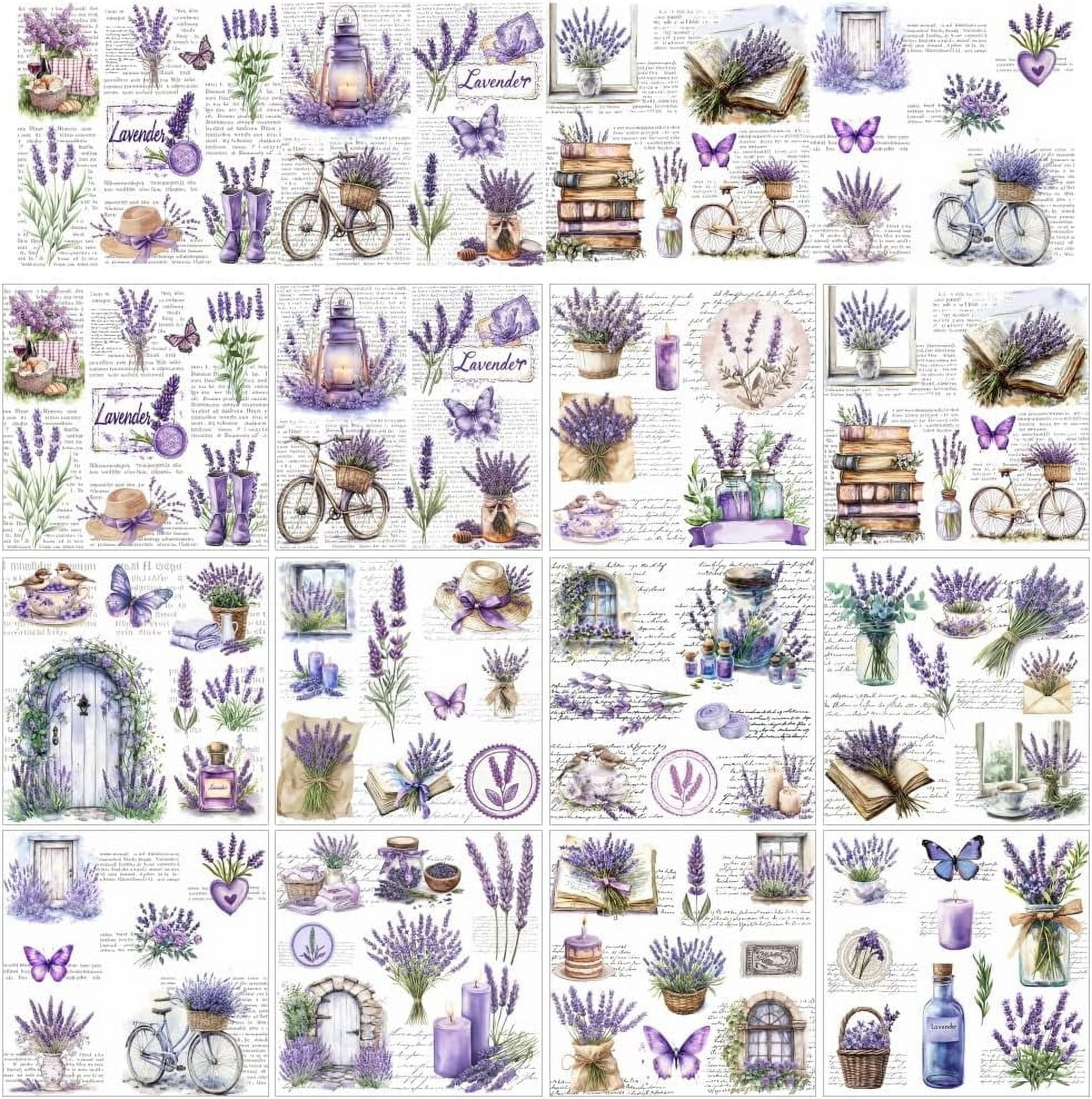 12 Sheets Vintage Lavender Rub on Transfers Purple Lavender Rub on ...