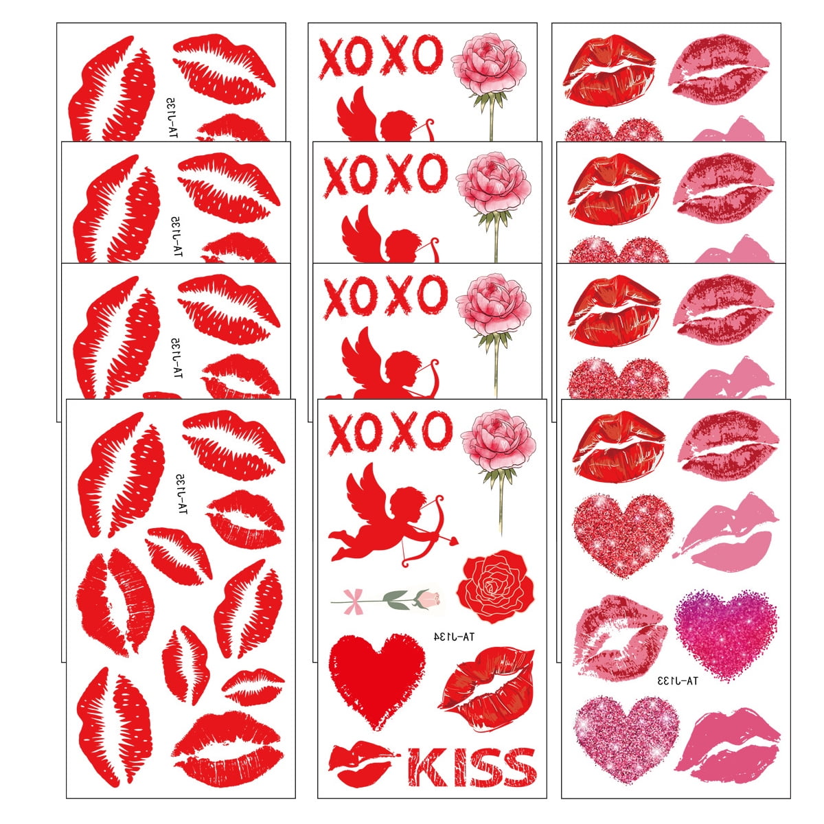 12 Sheets Waterproof Lasting Tattoo Stickers Water Transfer Temporary ...