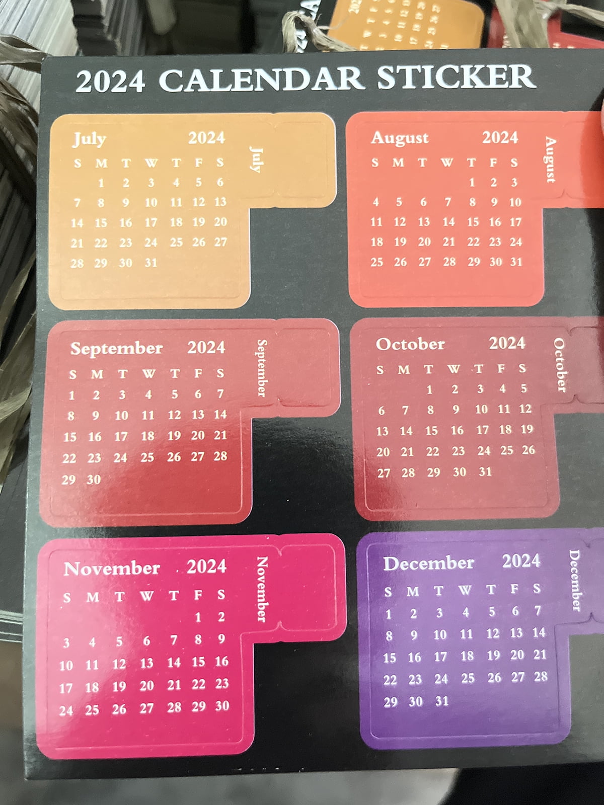 12 Sheets Of Calendar Stickers 2024 Schedule Calendar Stickers Monthly