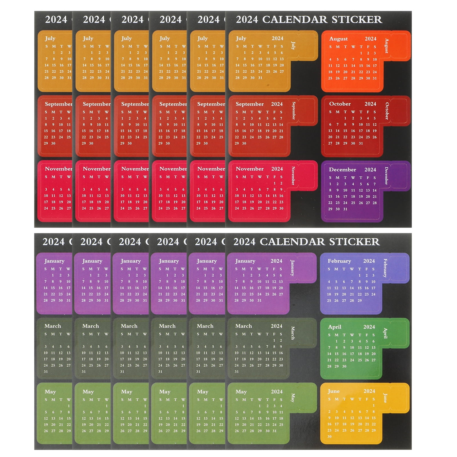 12 Sheets of Notepad Calendar Label Stickers Calendar Stickers for ...